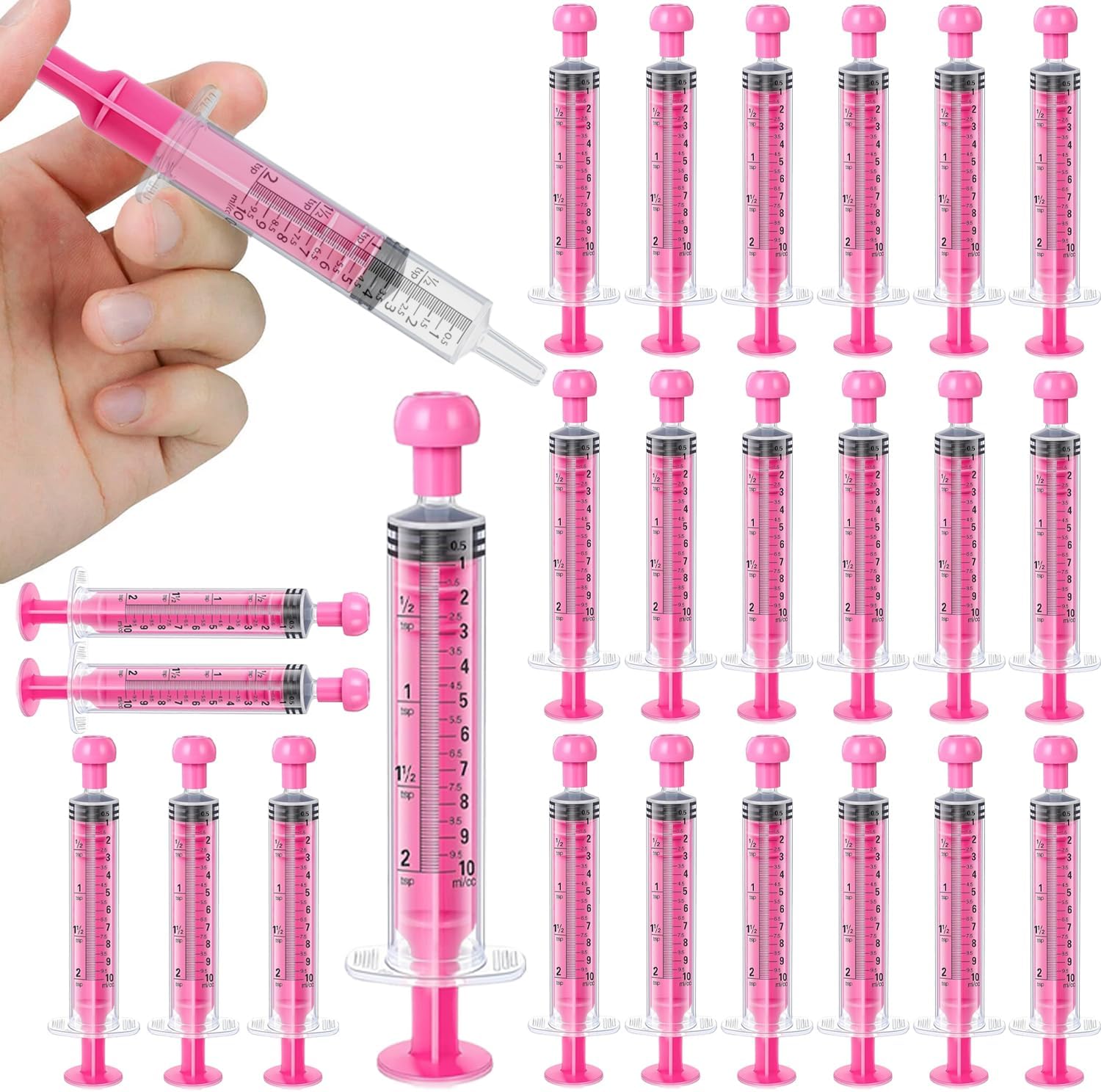 24-Pack Cutie Dose 10ml Oral Syringes with Caps | Liquid Plastic ...