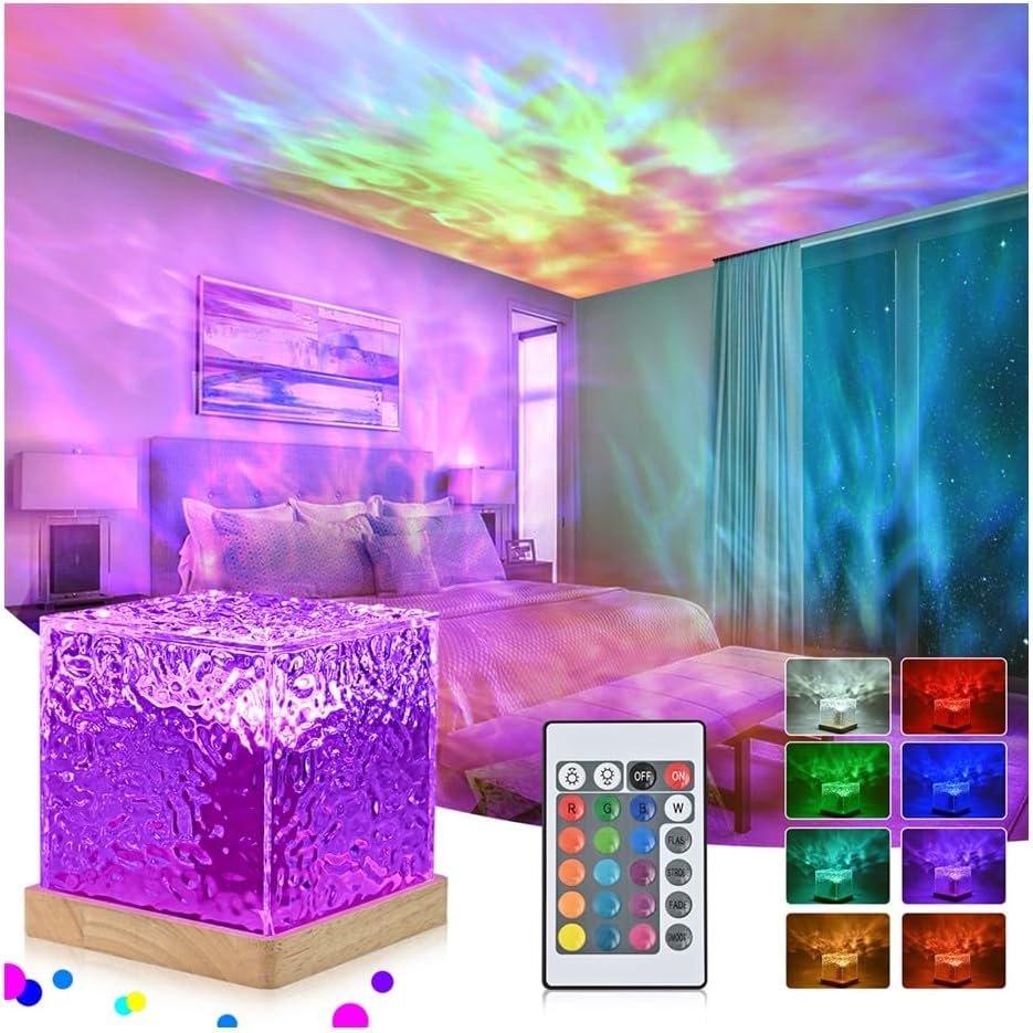 Meinice Aurora Glow Lamp with Ocean Wave Light, 16 Colors Galaxy Aura ...