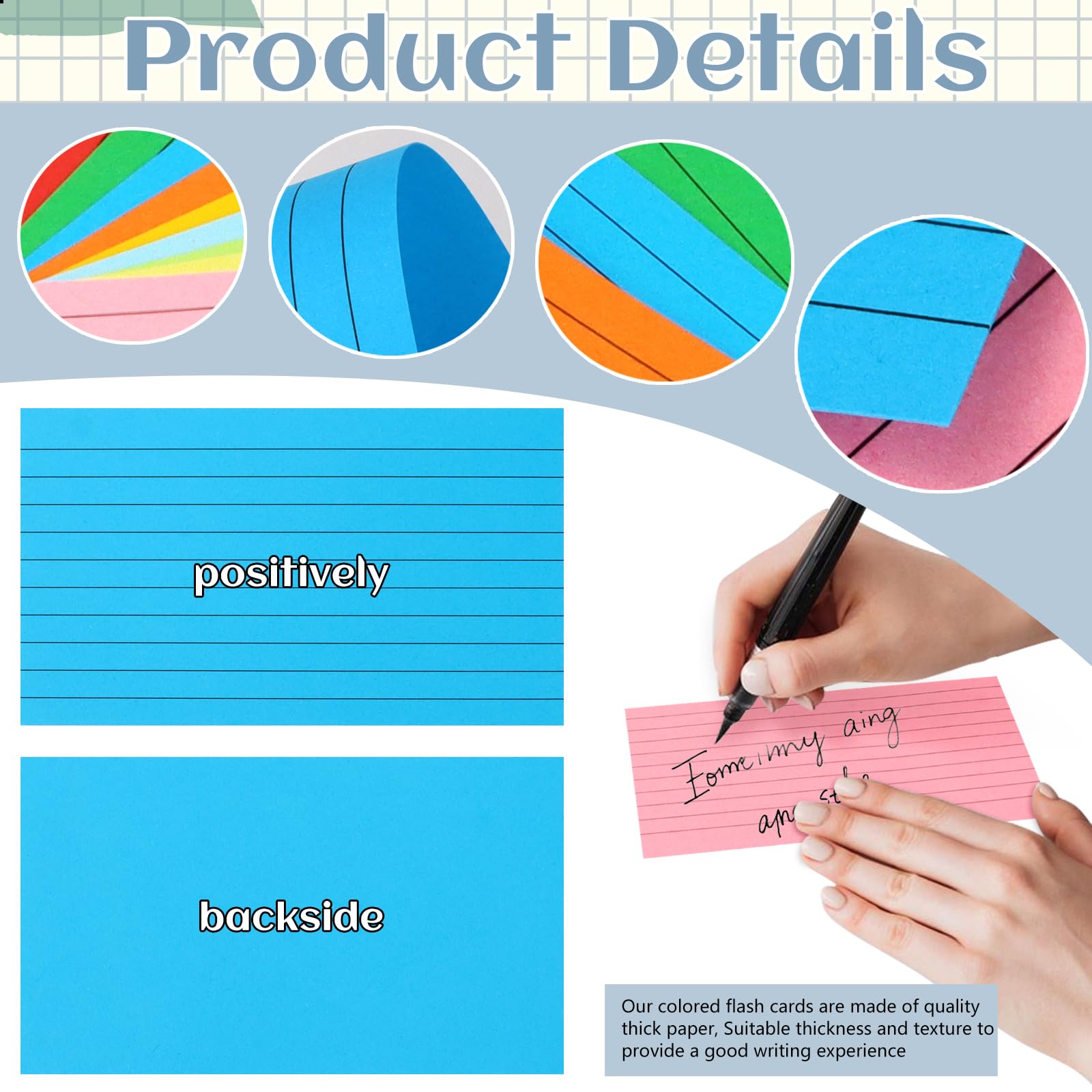 Snapklik.com : Index Cards 3 X 5 Colored, 600 PCS Colorful Flash Index ...
