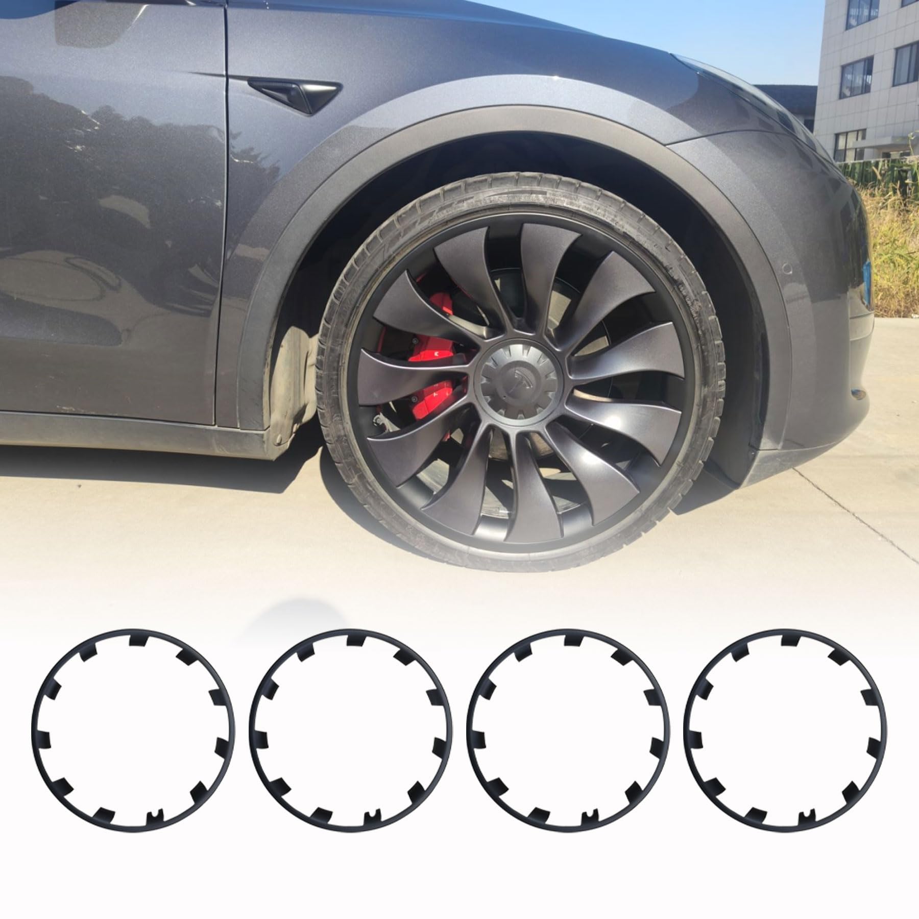 Snapklik.com : 4PCS Model Y 21inch Wheel Rim Protector Cover Matte ...