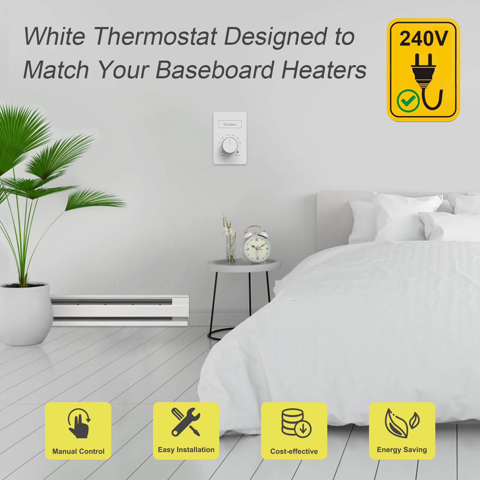 Snapklik.com : Manual Electric Baseboard Heater Thermostat For Home ...