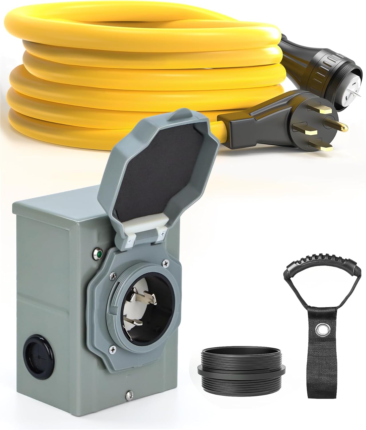 Amazon.com: E-SDS 50 Amp Generator Cord and Power Inlet Box Waterproof ...