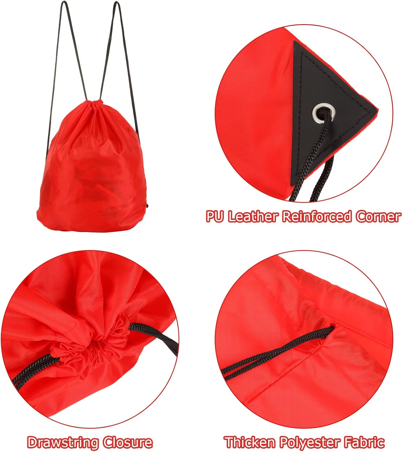 LOLYSIC 20PCS Drawstring Bags, 34×43 CM PE Outdoor Drawstring Backpacks ...