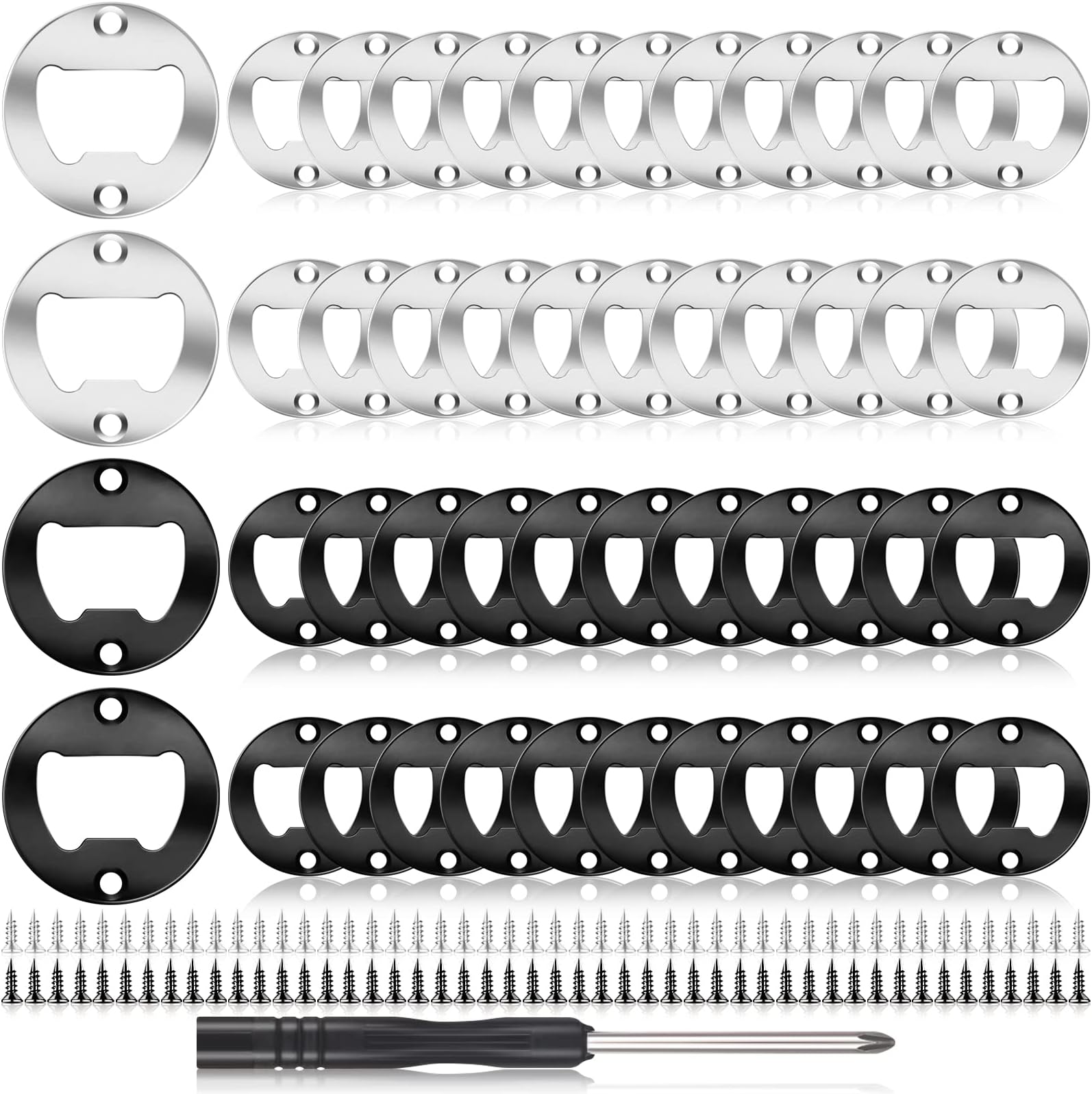 Amazon.com: 15 Sets Bottle Opener Inserts Kit Stainless Steel Round ...