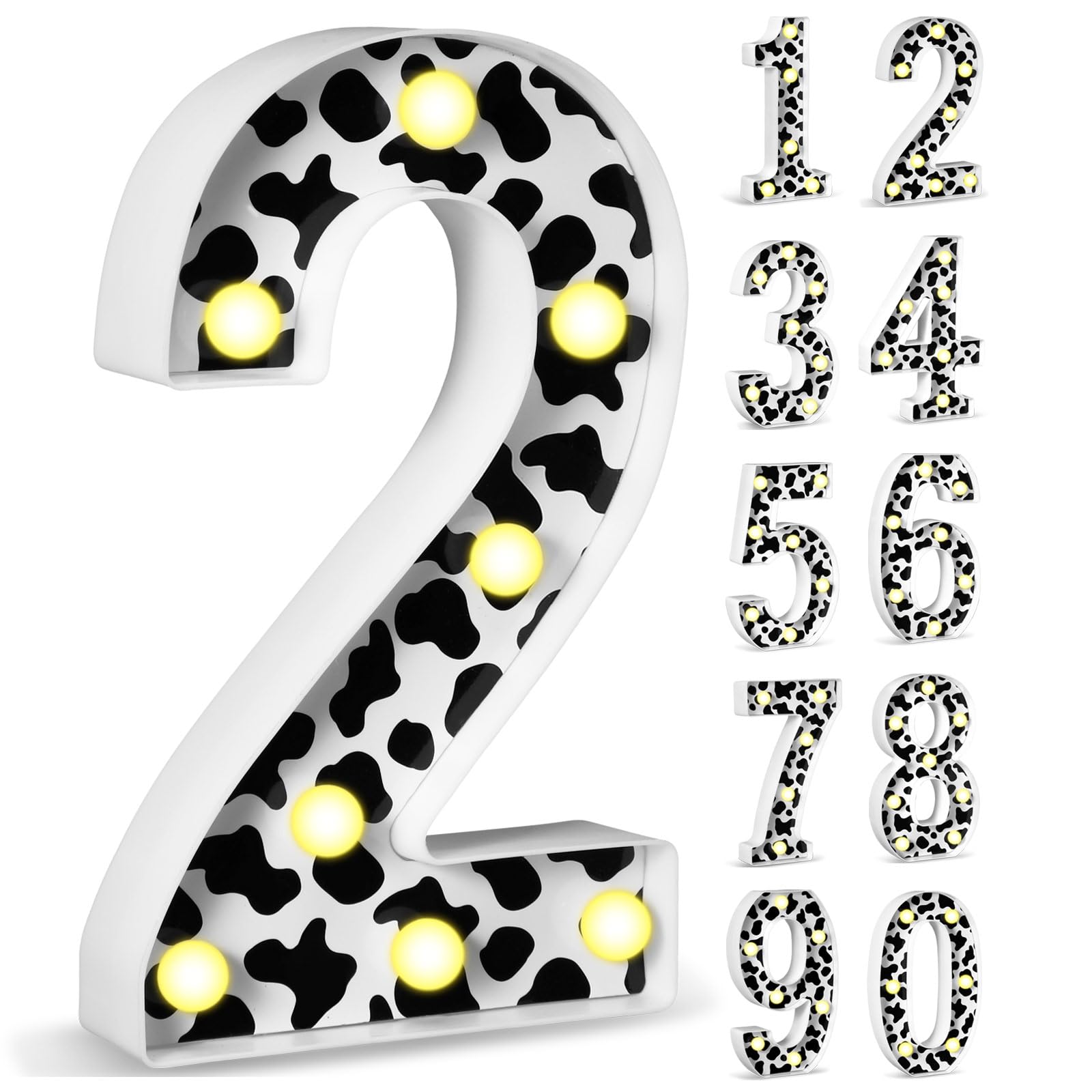 Amazon.com: VIHOSE Light Cow Print Numbers Birthday Table Centerpieces ...