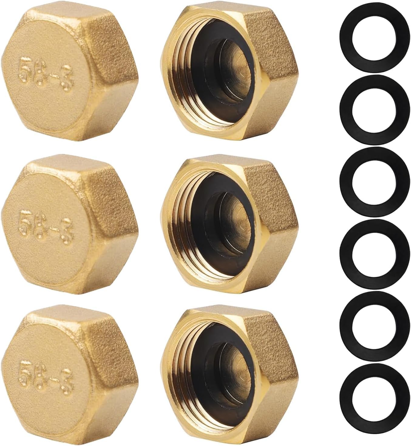 Durable Brass Blanking Caps - Pack of 2 for Plumbing Solutions,Hex ...