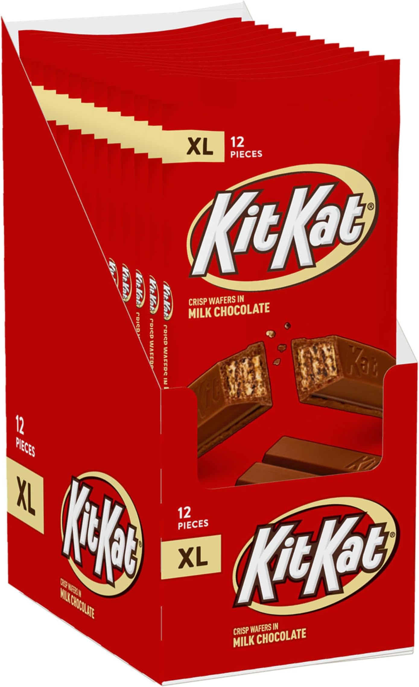 Amazon.com : KIT KAT Milk Chocolate Wafer XL, Candy Bars, 4.5 oz (12 ...