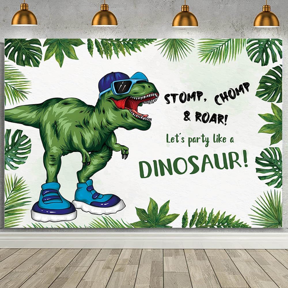 Amazon.com : MEHOFOND 7x5ft Dinosaur Happy Birthday Backdrop Stomp ...