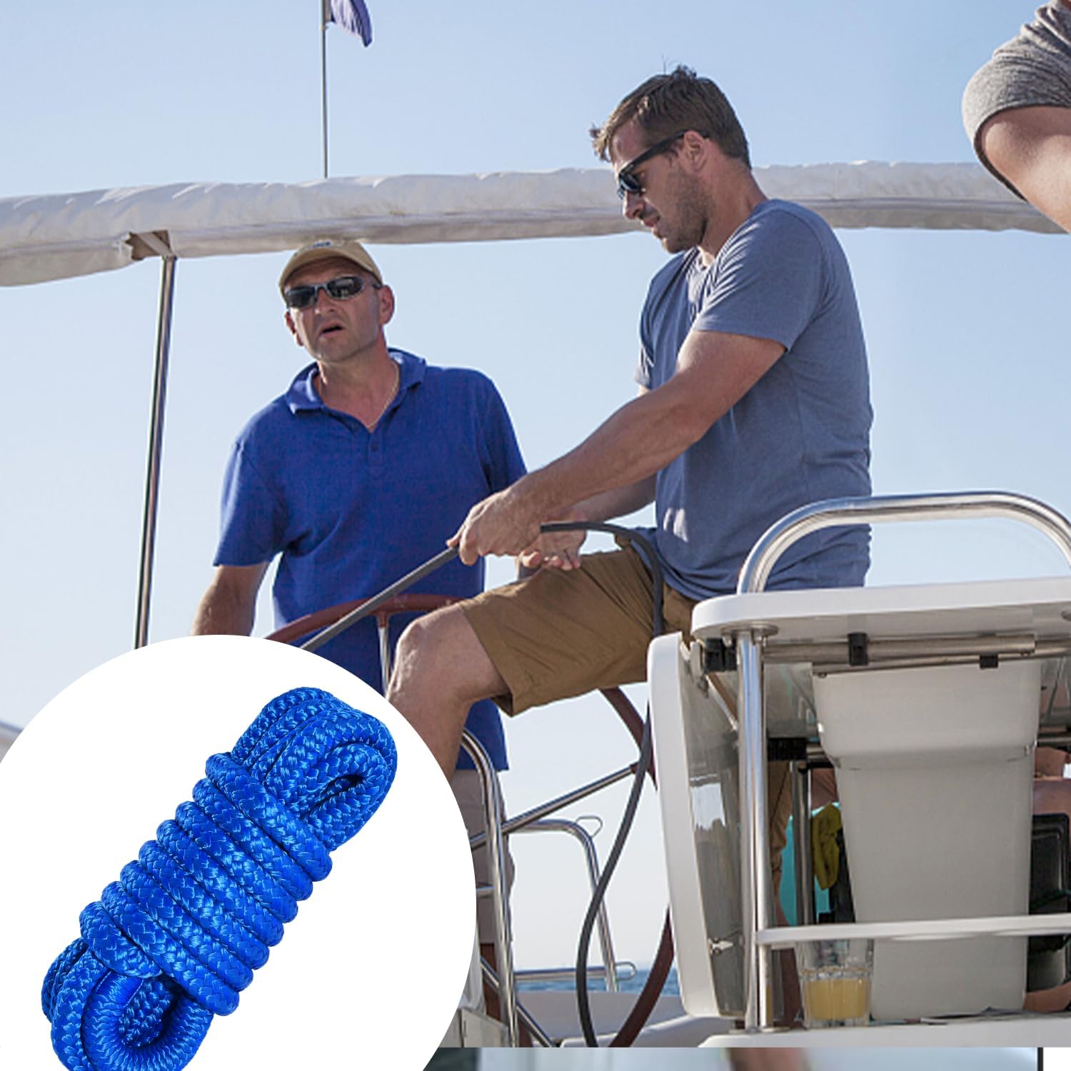 Boat Dock Lines – Cuerda de amarre de nailon trenzado doble de 12 ...