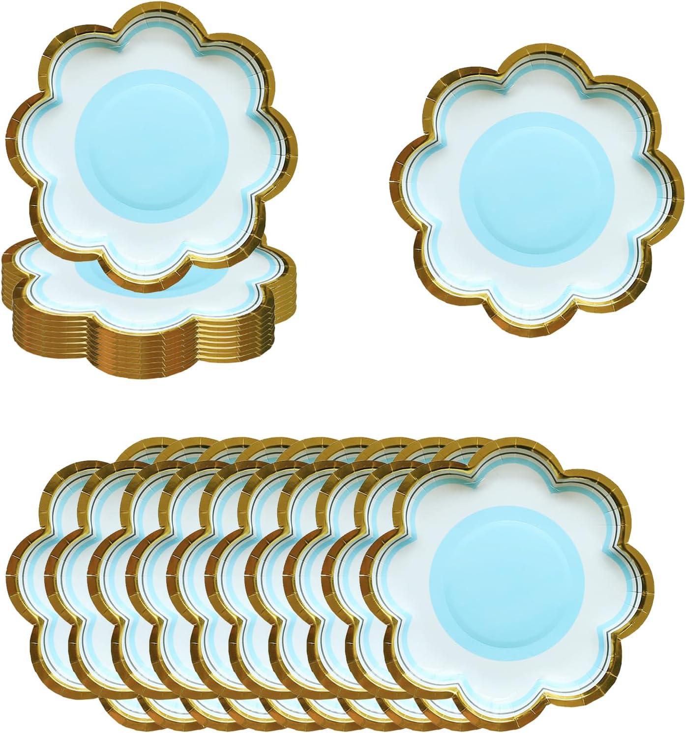 Falafoty Pack of 20 Disposable Afternoon Tea Vintage Paper Plates Ideal ...