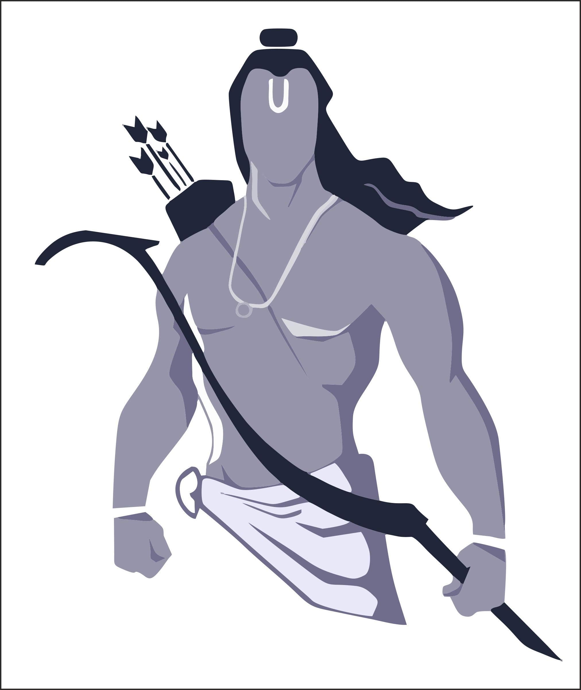StickMe 'Lord Ram with Bow and Arrow - God - Hindu -Saffron - Wall ...