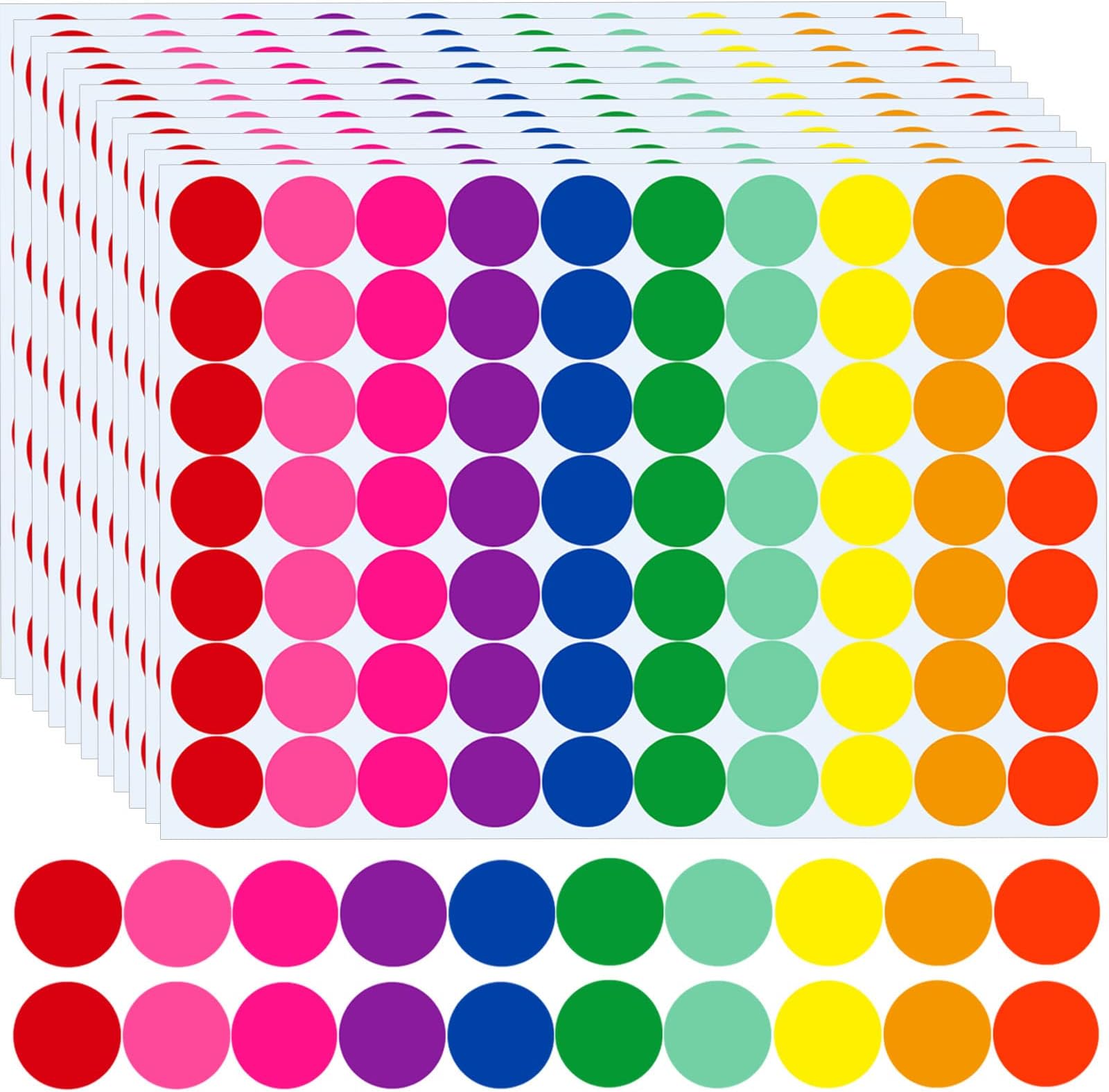 Amazon.com : 2240 PCS Colored Dot Stickers Round Color Coding Labels ...