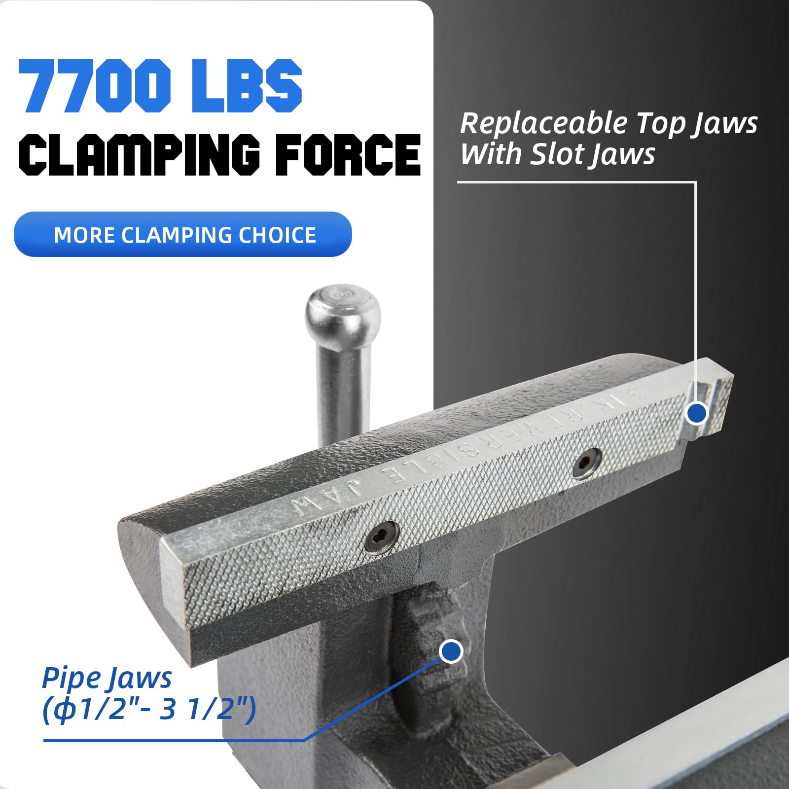 Snapklik.com : Forward CR50A-5.5In Bench Vise 210 Degrees Swivel Base ...