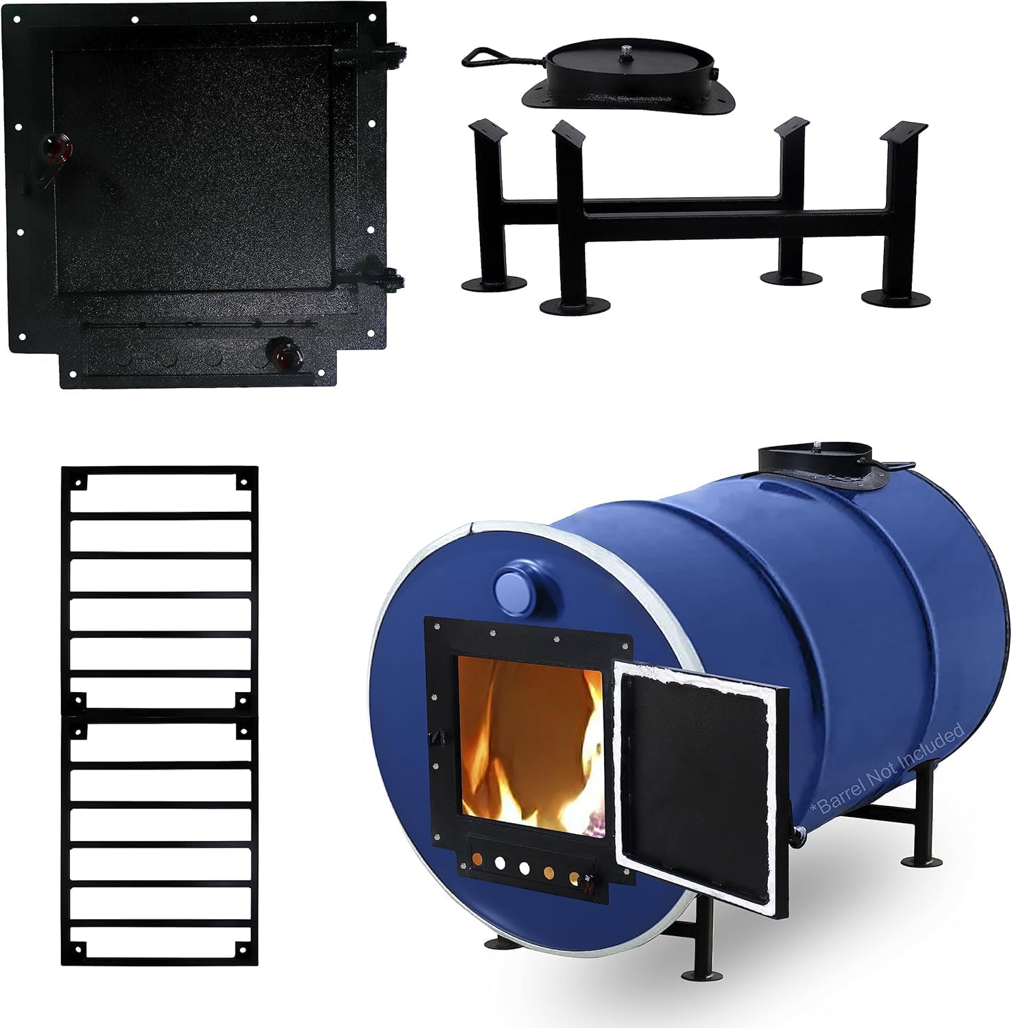 Amazon.com: Barrel wood Stove Kit – Perfect For 30-55 Gallon Drum Wood ...