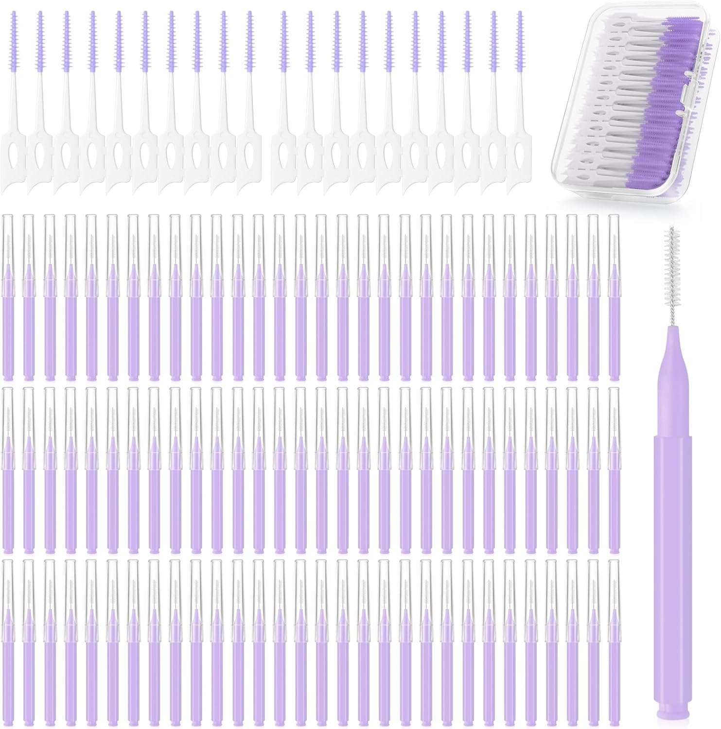 Amazon.com : Baderke 300 Pieces Interdental Brush Dental Floss Bulk ...