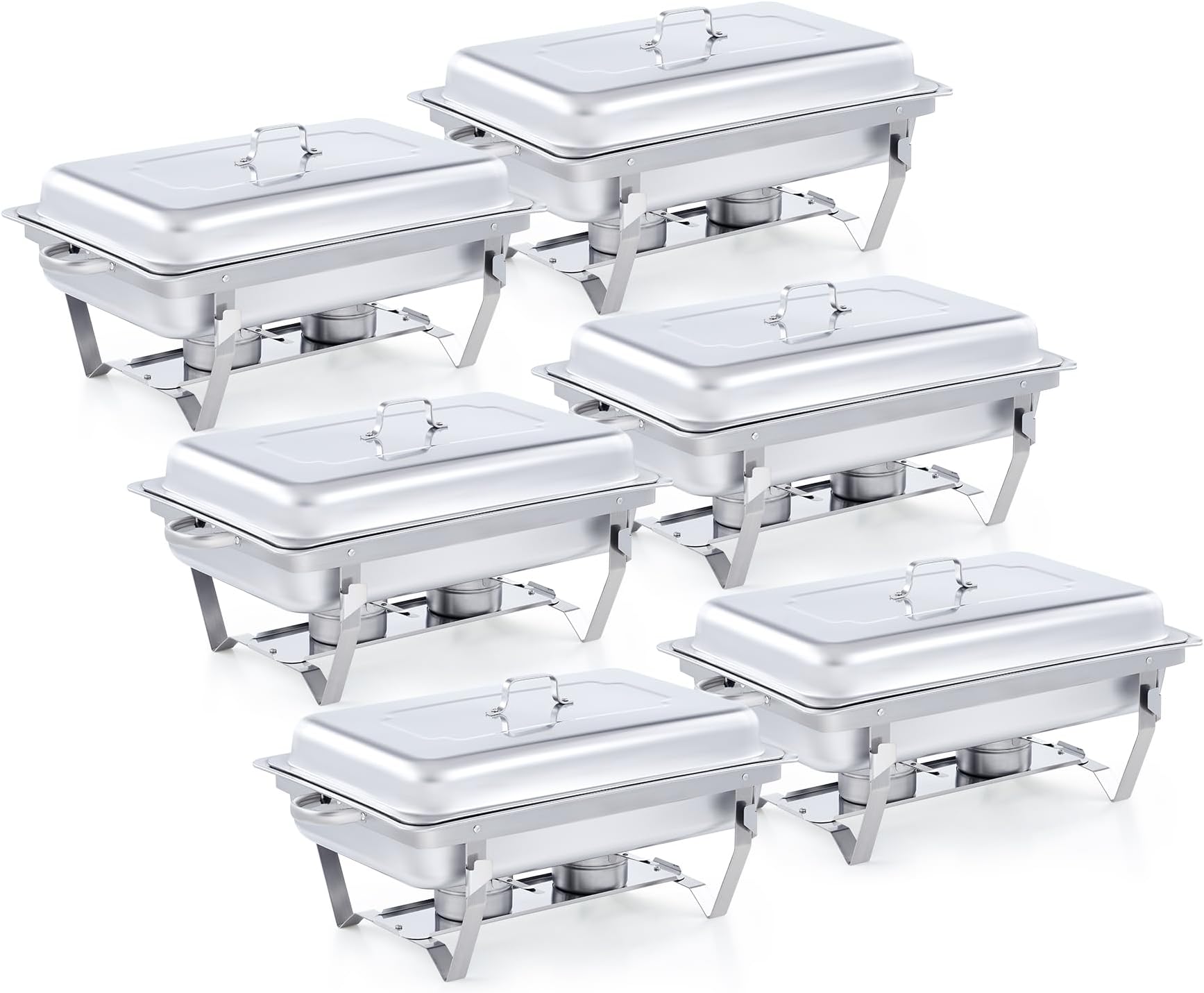 Wilprep Lot de 6 Chafing Dish 9L Chauffe-Plats en Acier Inoxydable ...