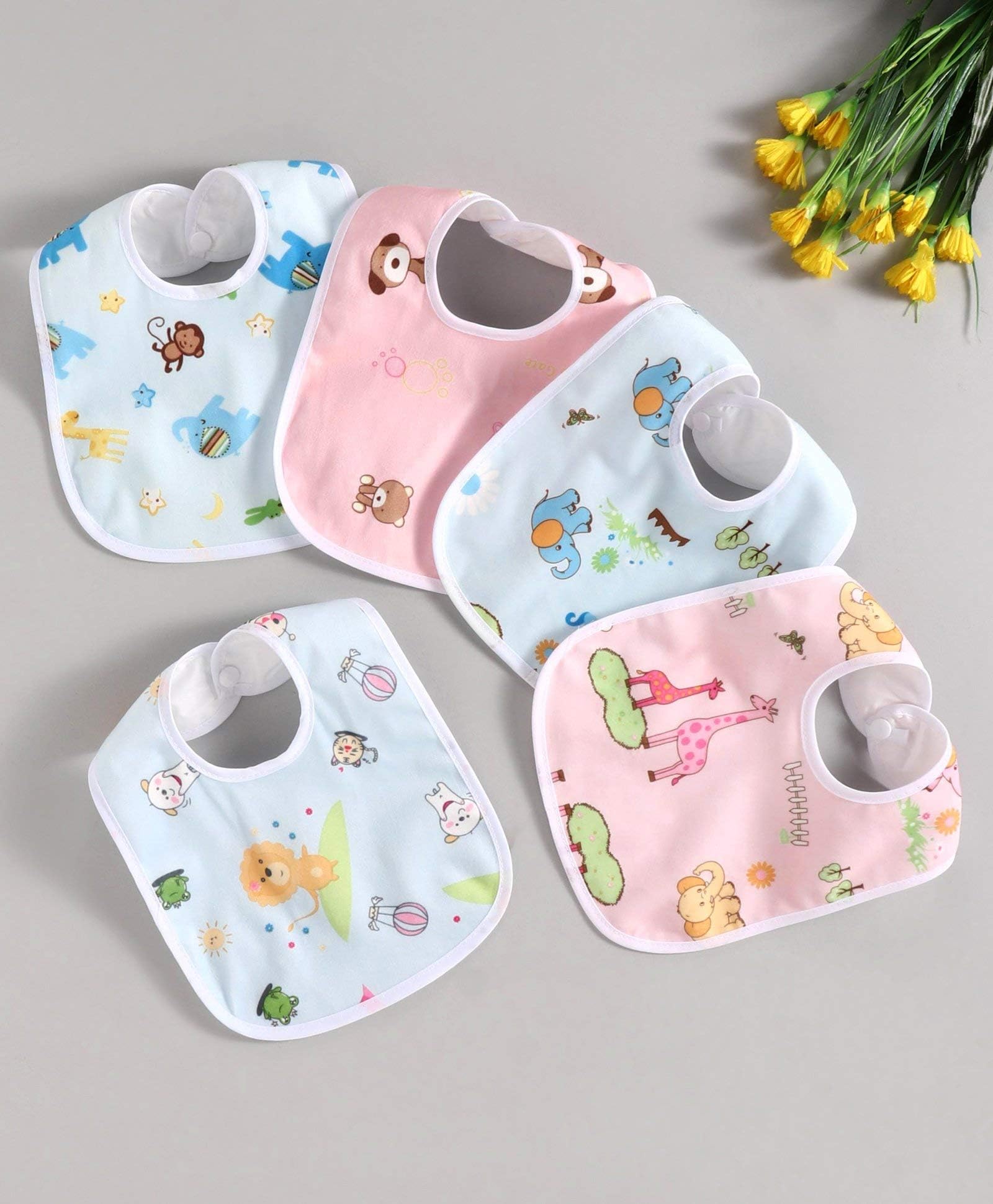 FLIPZON Waterproof and Quick Dry Baby Bibs, Pack of 6 : Amazon.in: Baby ...