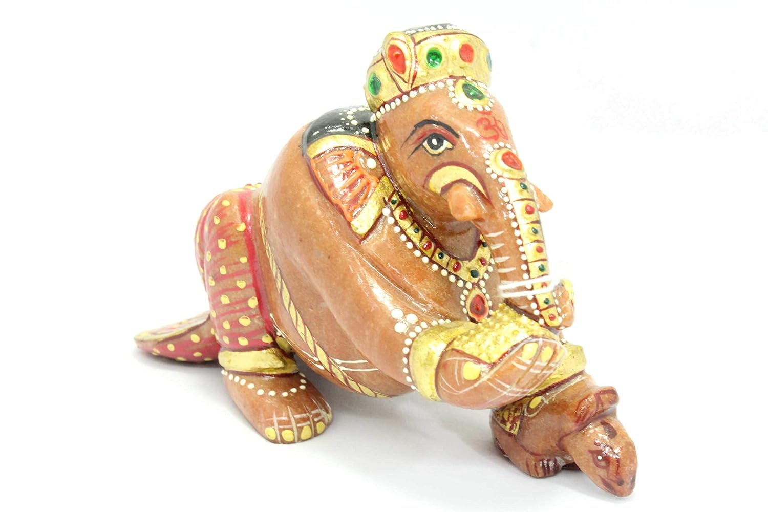 Buy Rajasthan Gems Pink Jade Natural Stone God Ganesha Idol Statue ...