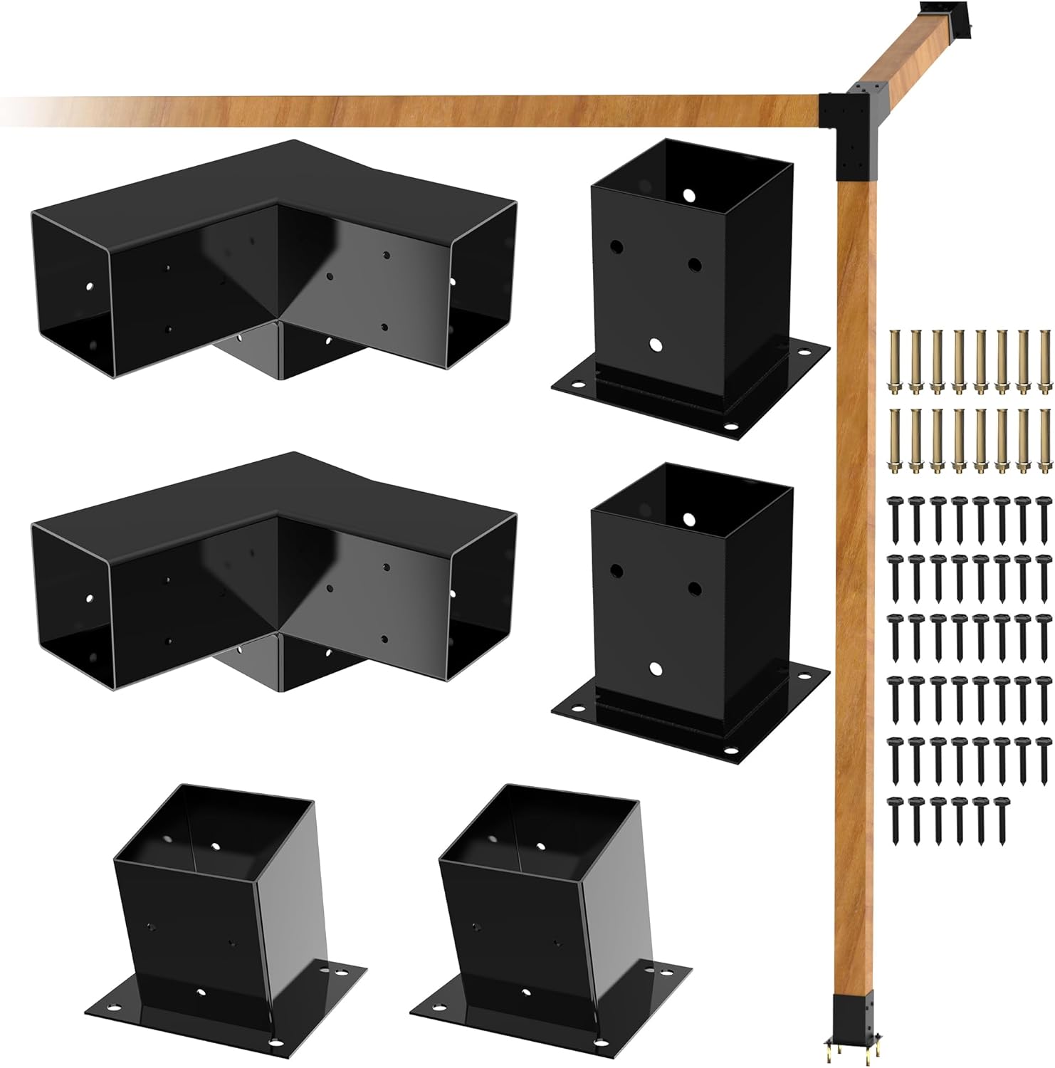 Amazon.com: Heavy Alloy Steel Pergola Slanted Roof Bracket Kit with 3 ...