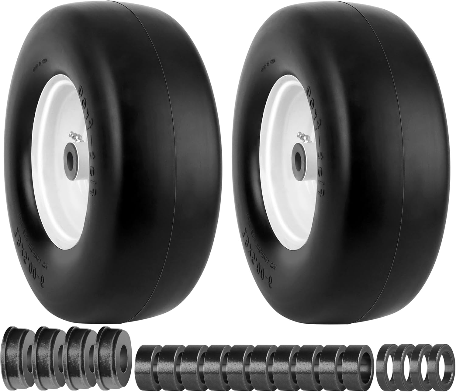 Amazon.com: PANDEELS 13x5.00-6 Flat Free Tire and Wheel 13x5x6 Smooth ...
