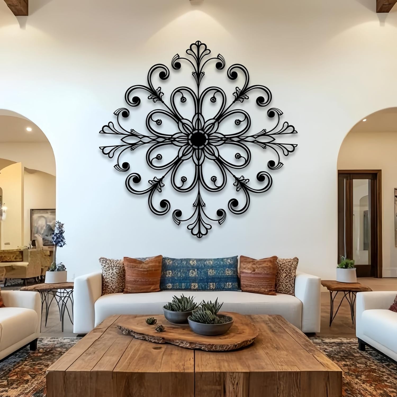 Amazon.com: Oxzcimty Wrought Iron Wall Decor, Metal Scroll Wall Art ...