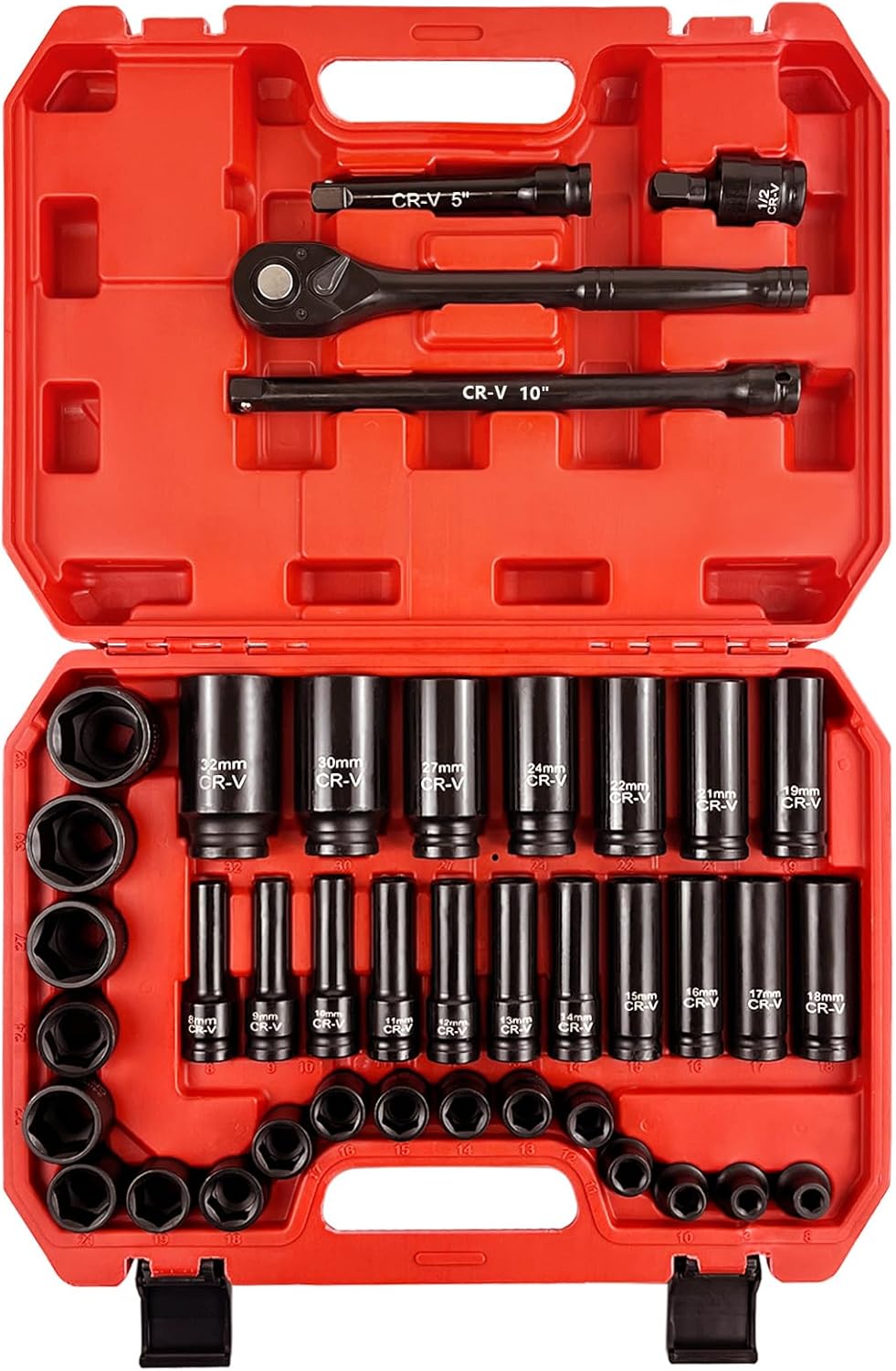 Amazon.com: WETT 1/2" Drive Impact Socket Set, 40Pcs Metric Socket ...