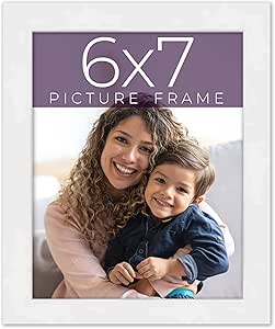 Amazon.com - 6x7 Frame White Real Wood Picture Frame Width 0.75 Inches ...