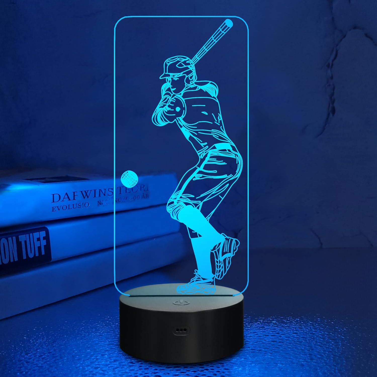 Lampeez Kids 3D Baseball Night Light Optical Illusion Baseball Lamp ...