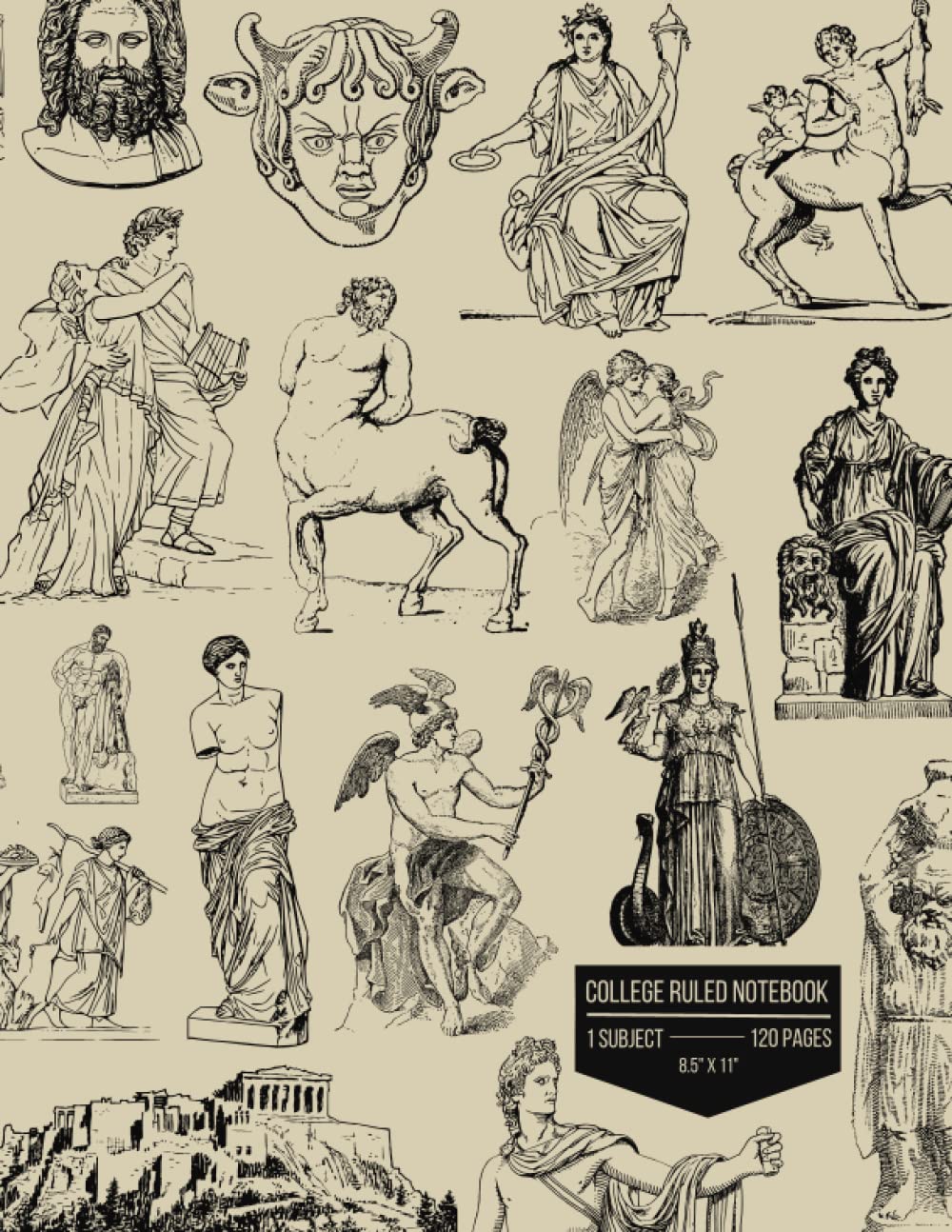 Greek Mythology Notebook: 1 Subject, College Ruled Paper, 120 Pages, 8. ...