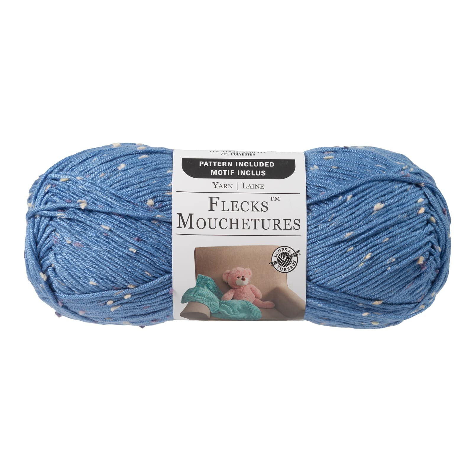 Amazon.com: Loops & Threads Flecks Yarn - Yarn for Knitting, Crochet, Weaving, Arts & Crafts ...