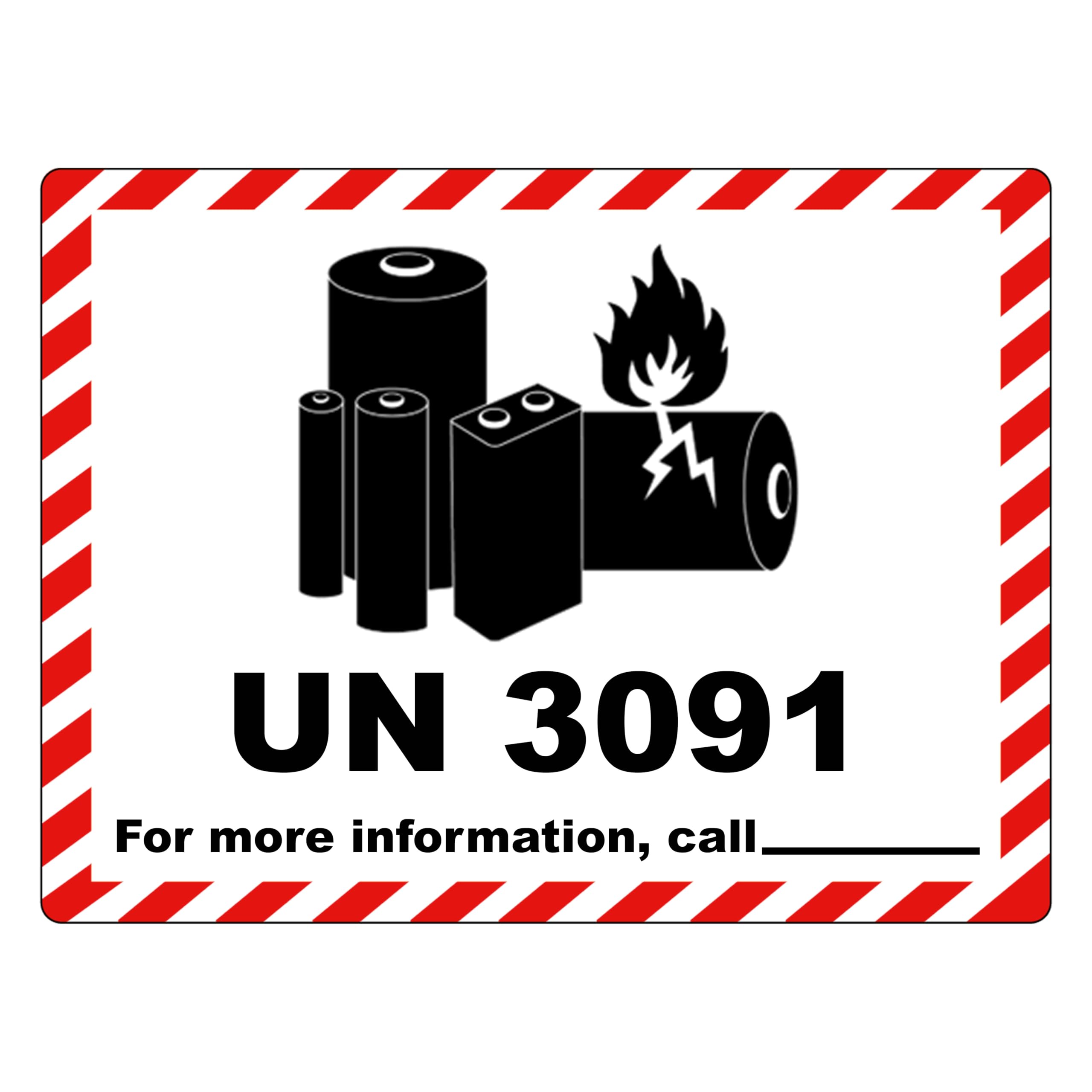 100mm x 75mm Caution/Warning Labels. Red Hash Border, Red, White ...