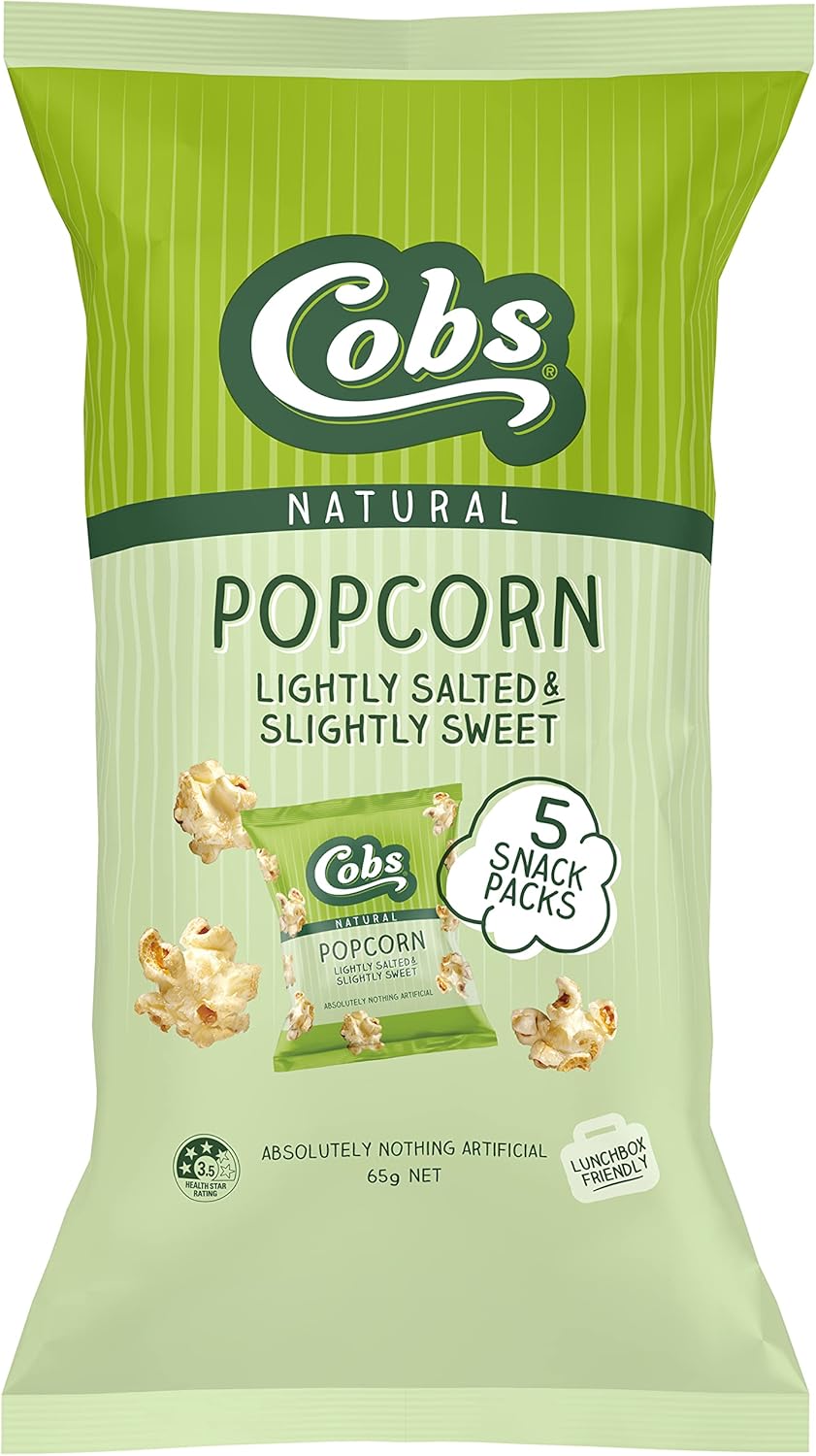 Cobs Natural Lightly Salted and Slightly Sweet Popcorn, 13g x 5 bag ...