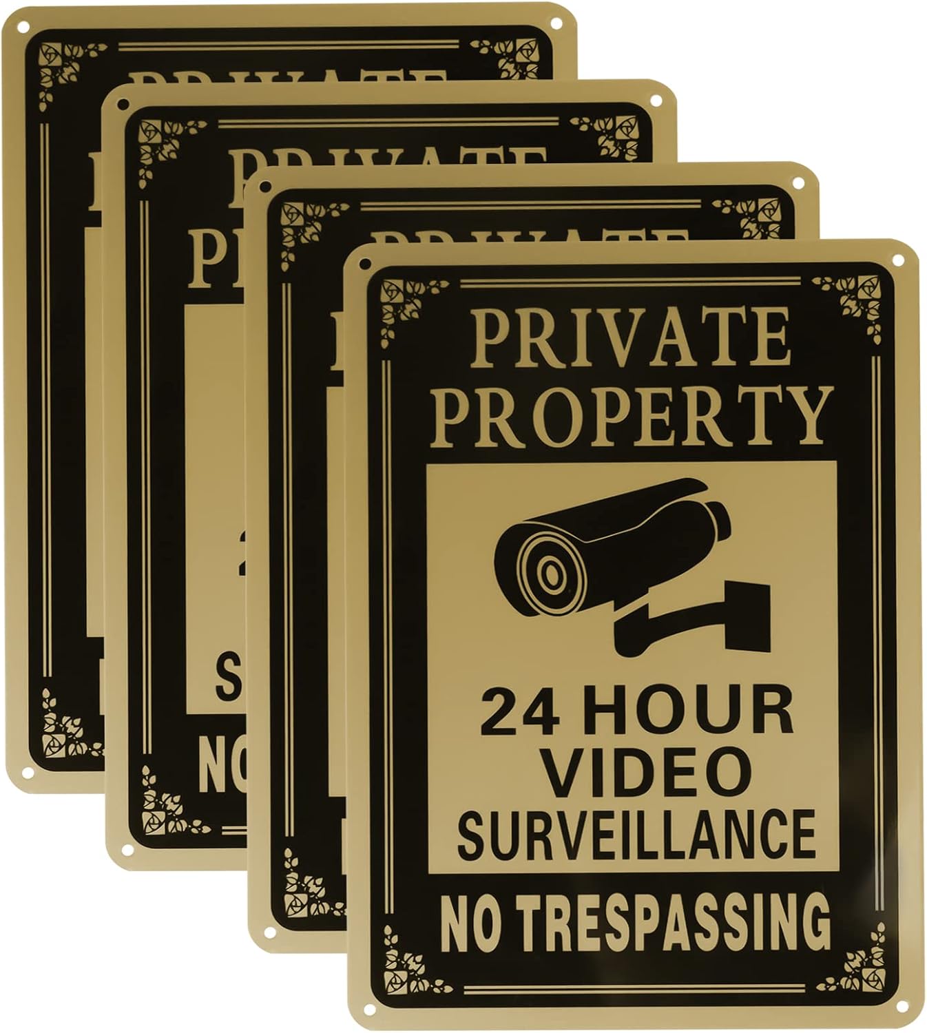 Amazon.com : Private Property No Trespassing Sign: 4-pack 10" X 7 ...
