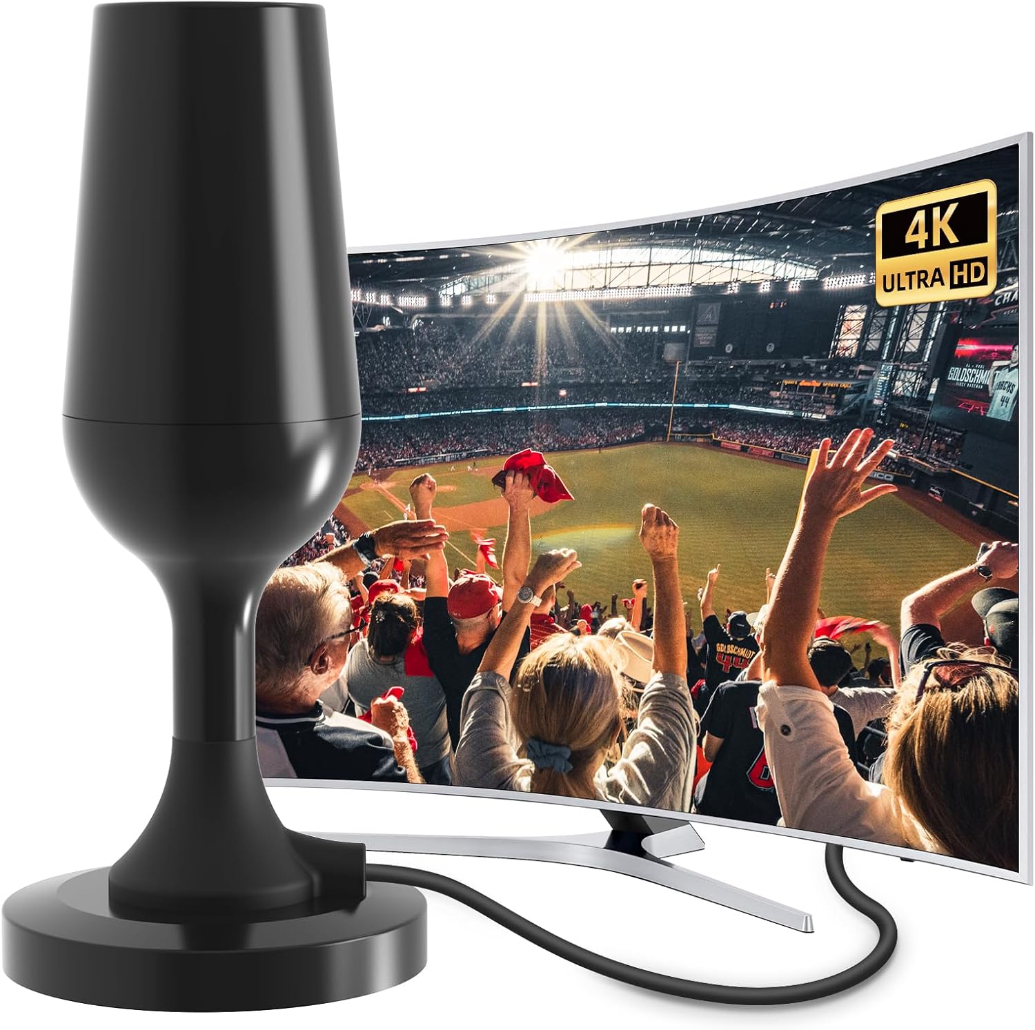 DVBT2 Antenne, Großer Reichweite und 360° Empfang - Zimmerantenne für ...
