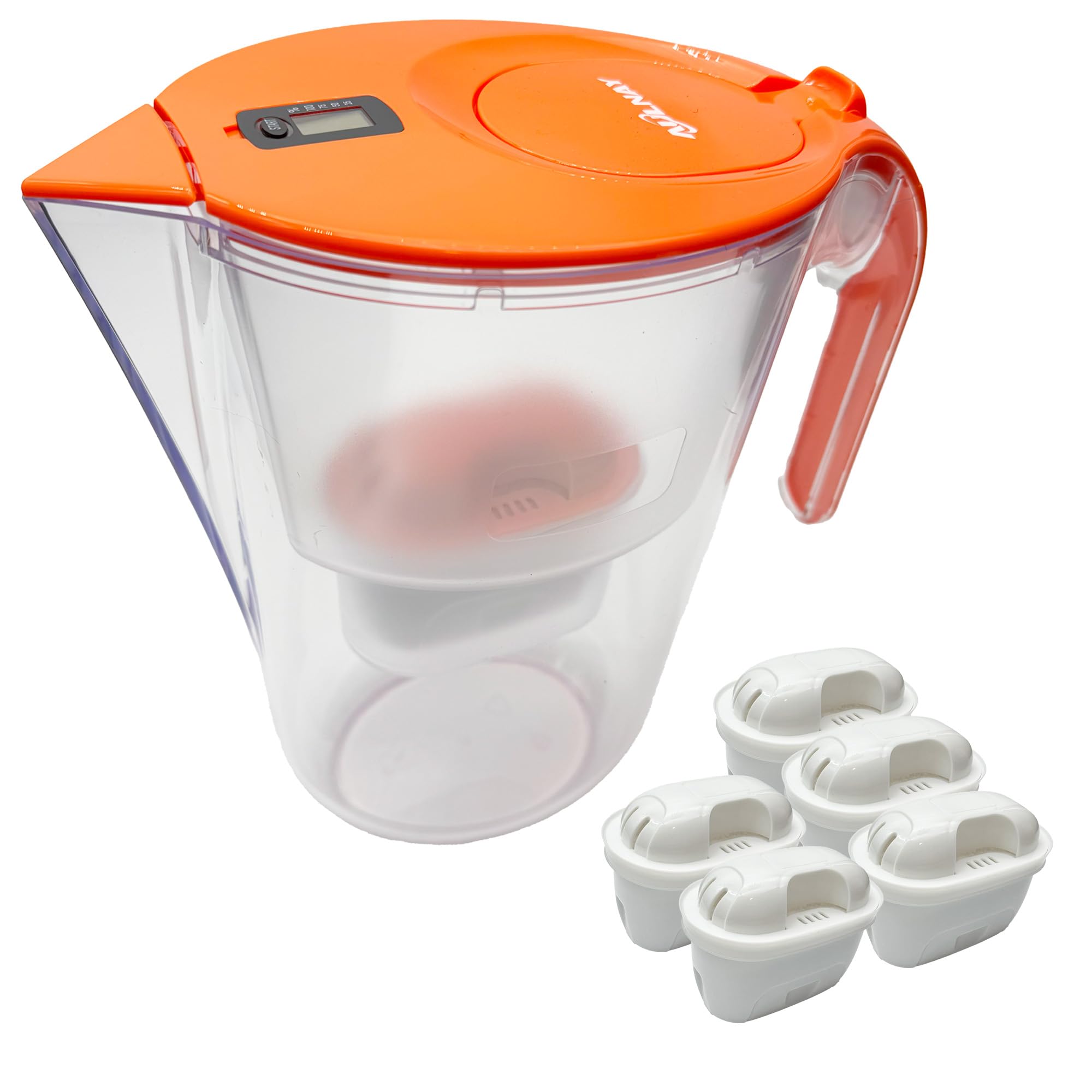 Amazon.com: Water Filter Pitcher with 5 Filters, BPA-Free Water Pitcher ...