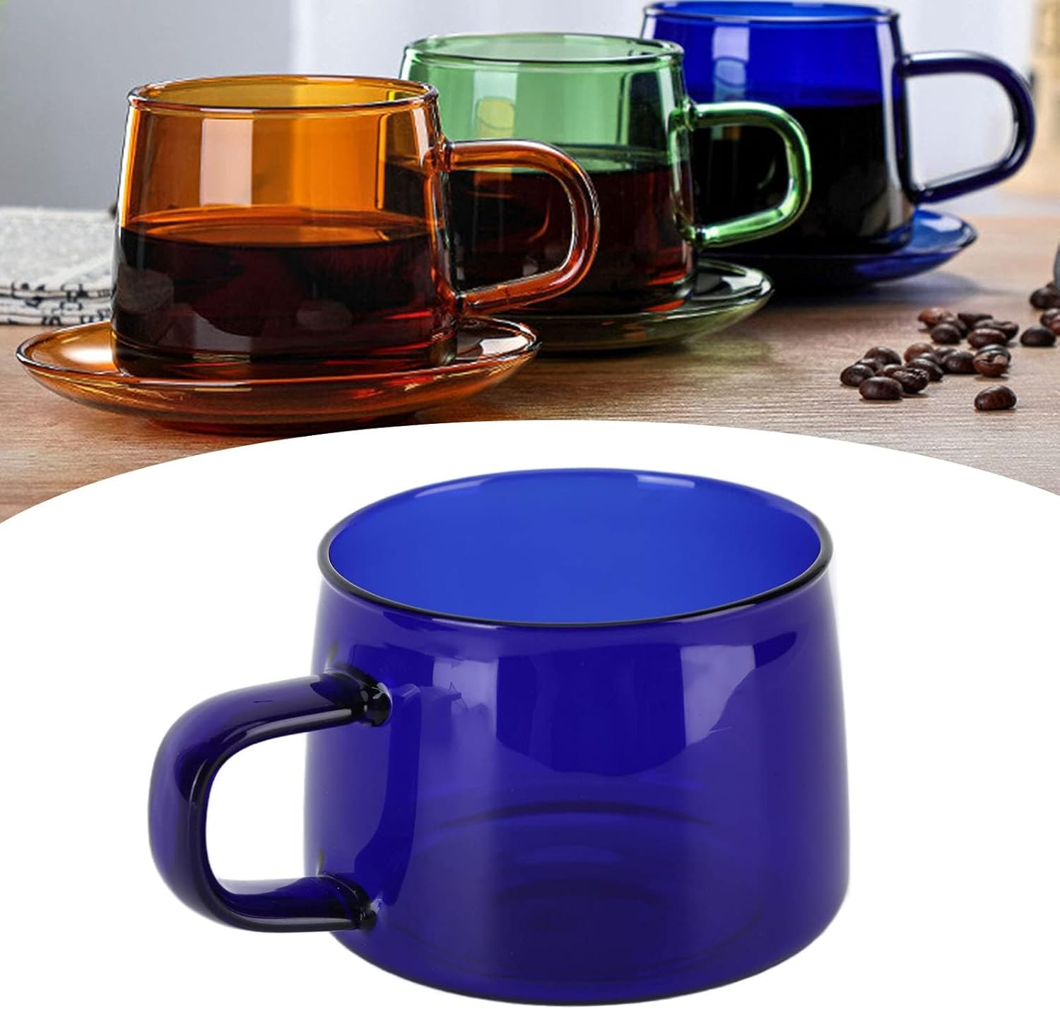 Amazon.com | Glass Coffee Mugs, Wide Mouth Coffee Cups Glass Mugs Clear ...