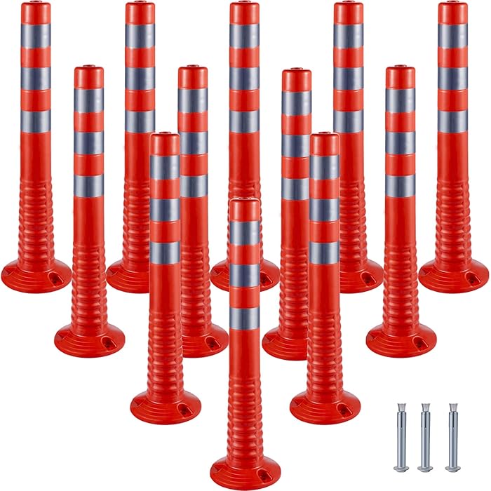 Buy VEVOR Traffic Delineator, 12 PCS Posts Channelizer Cone, Delineator ...