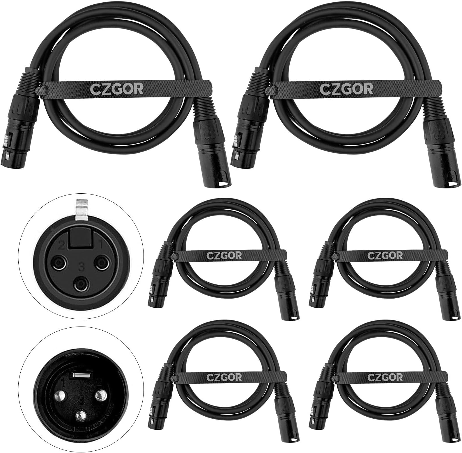 Czgor 1.2 mètres de Câbles DMX 10 Pièces, Flexibles 3 Broches Signal ...