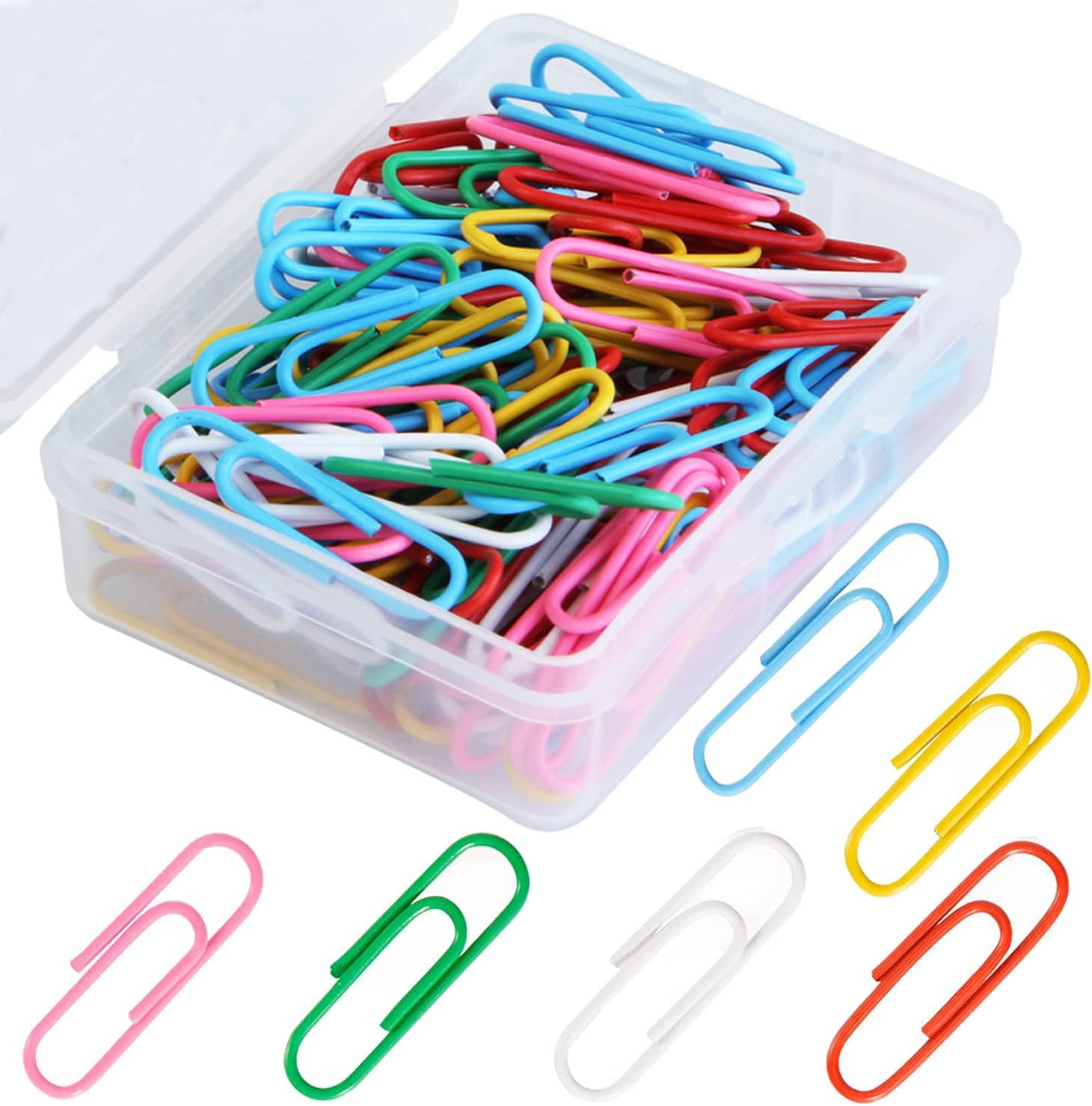 Coloured Paper Clips,100 PCS Paper Clips Clamps Document Paper Clips ...
