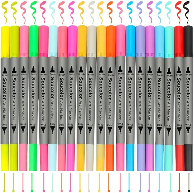 Amazon.com: Soucolor 60 Colors Gel Pen Set, Coloring Pens for Adult ...