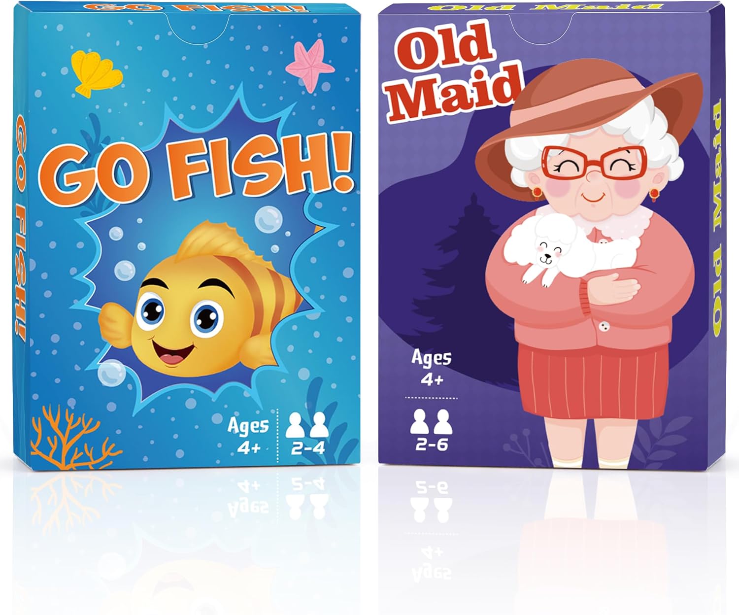 Amazon.com: Card Games,Go Fish and Old Maid Card Game for Kids Ages 4-8 ...