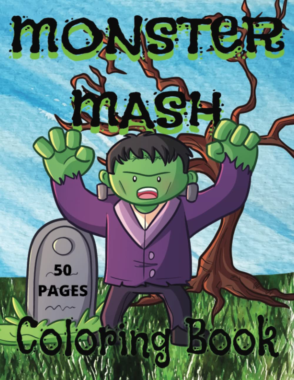 Monster Mash Coloring Book: Large Print Designs for Adults, Seniors and ...