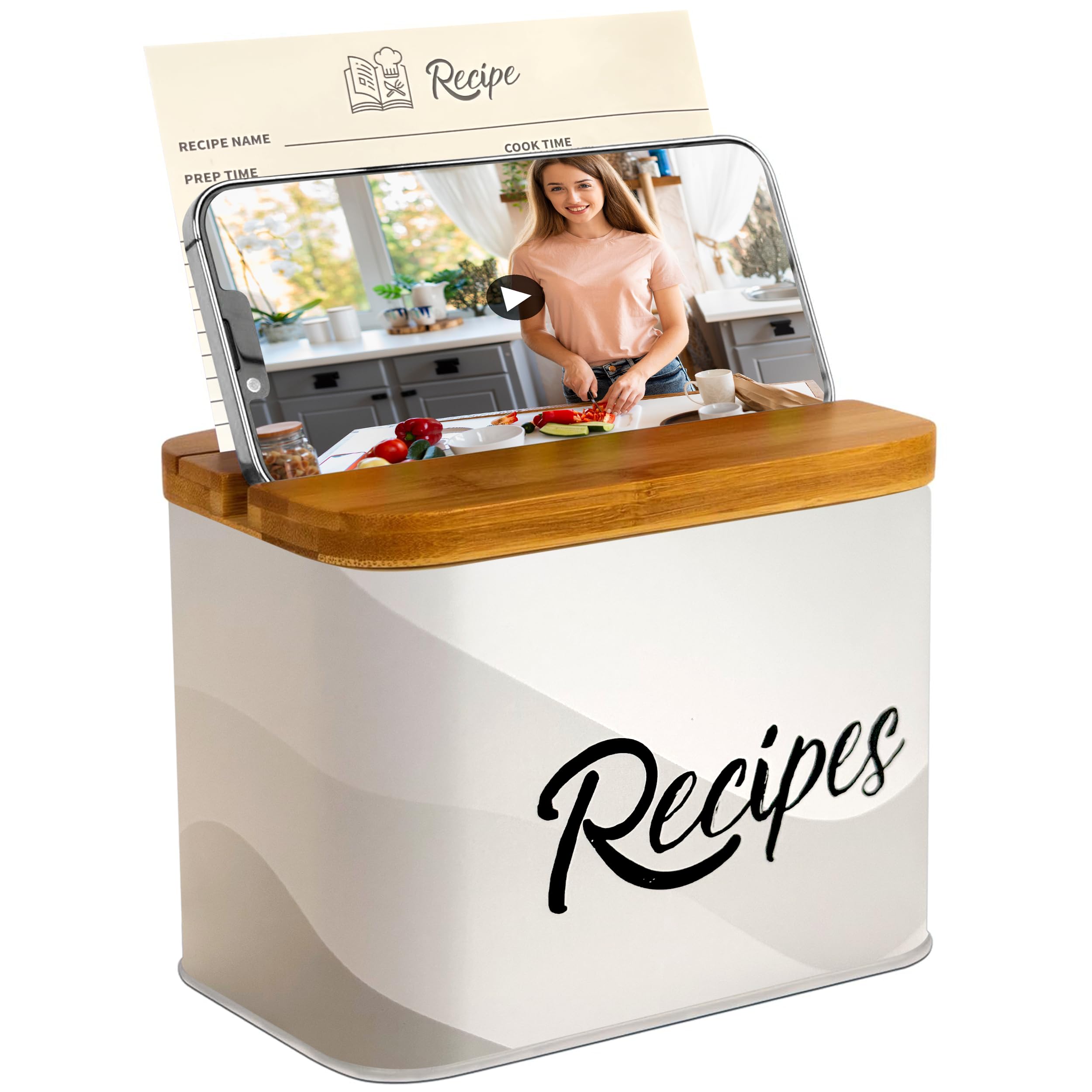 Amazon.com: Over 100 Items, Recipe Box With Cards And Dividers, 4x6 ...