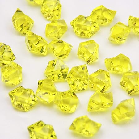 Amazon.com: Yellow Fake Crushed Ice Rocks, 150 PCS Fake Diamonds ...