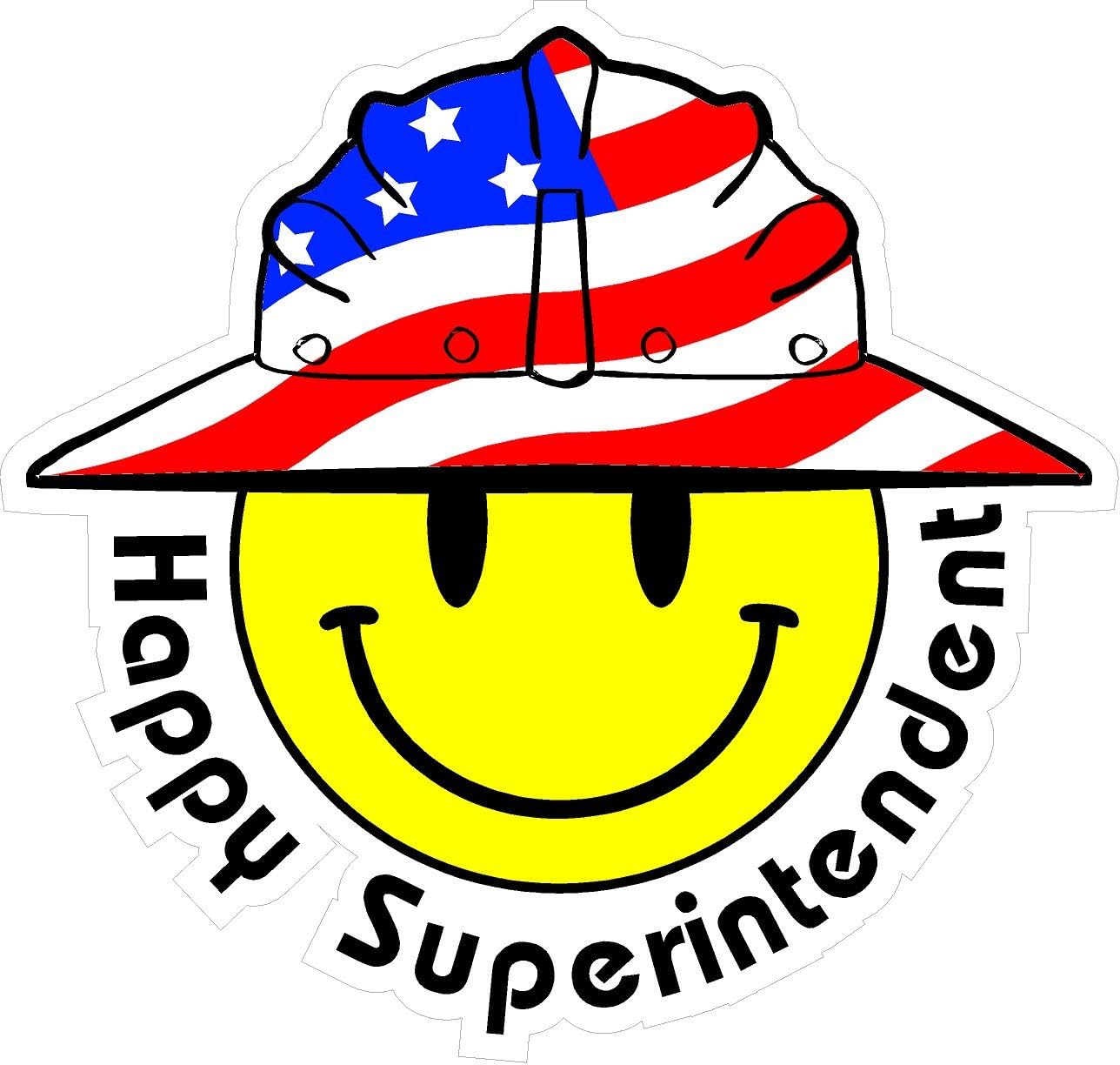 Amazon.com: 3 - Happy Superintendent Smiley USA Hardhat Oilfield Helmet ...
