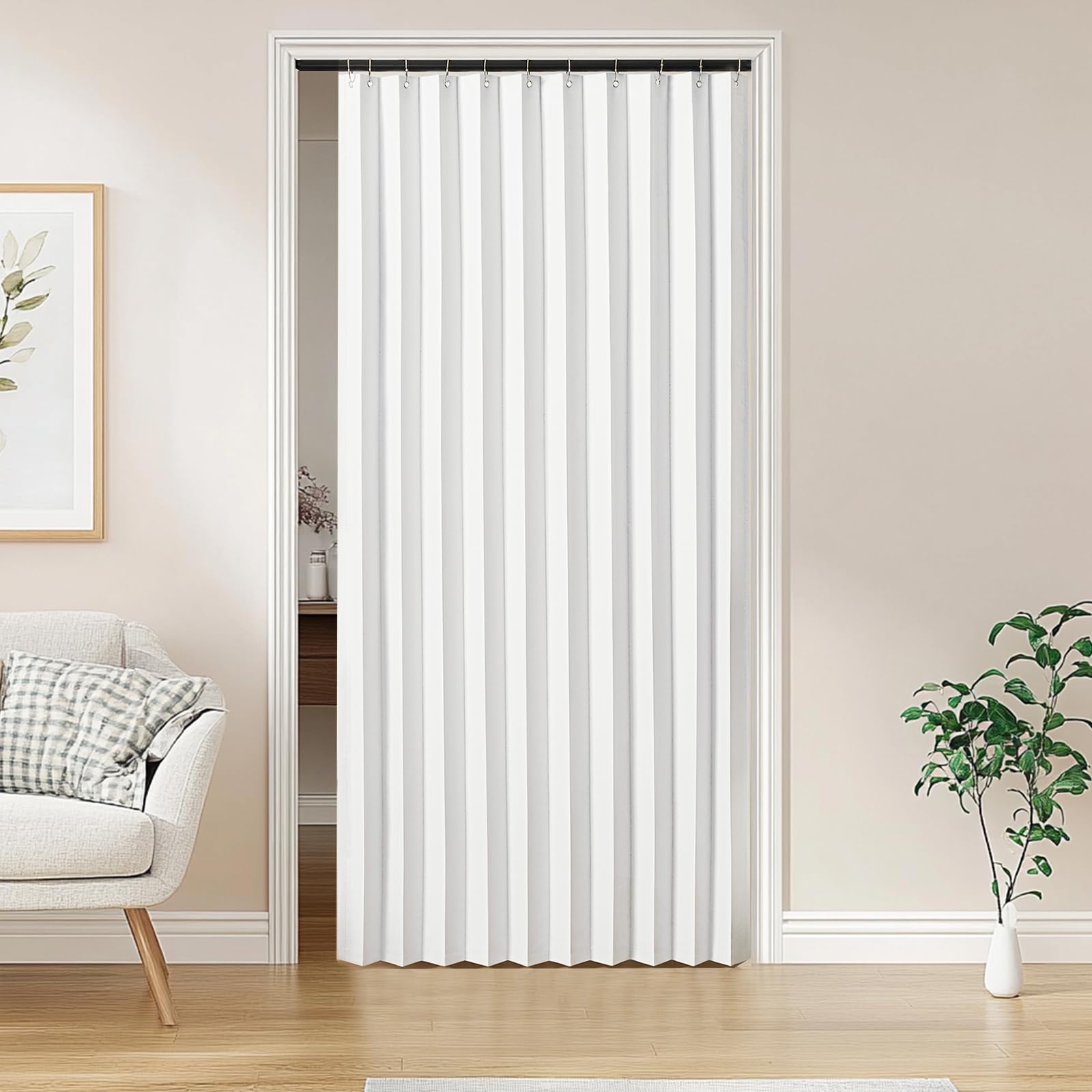 LumiLoom Accordion Style Door Curtains, Closet Curtains for Open Closet ...