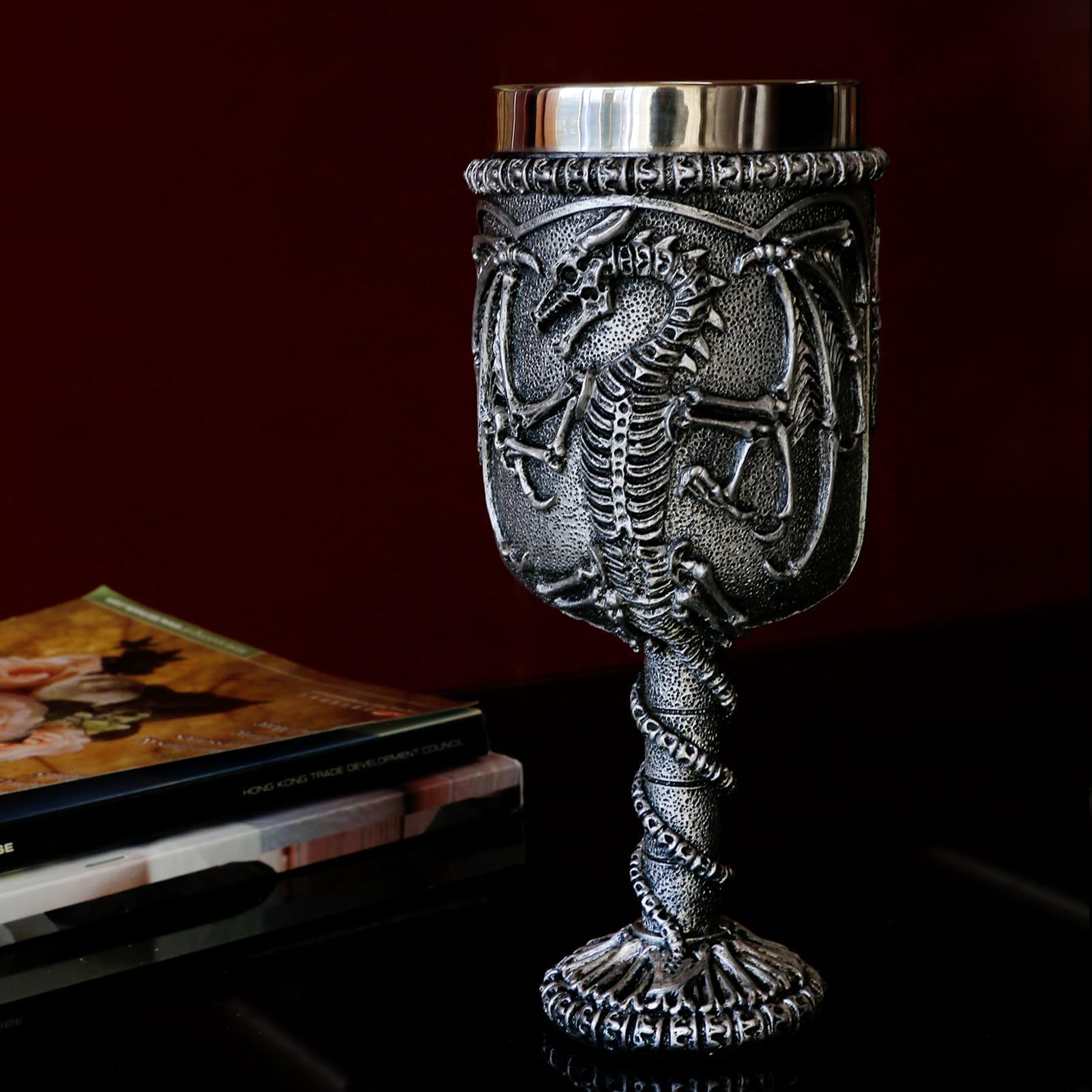 Amazon.com | Black and Purple Celtic Goblet with White Unicorn Head ...