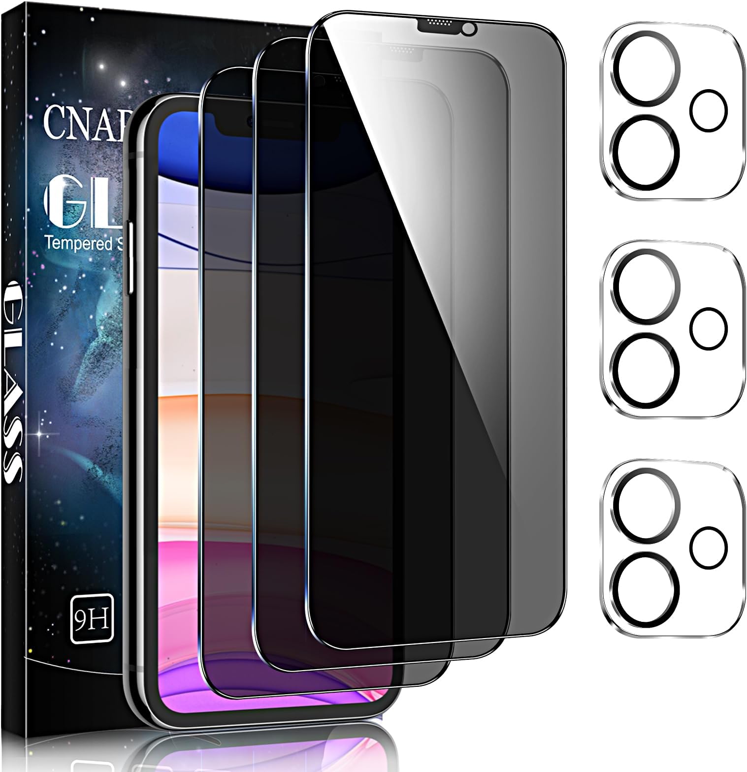 Amazon.com: Cnarery 3+3 Pack Full Coverage Privacy Screen Protector for ...