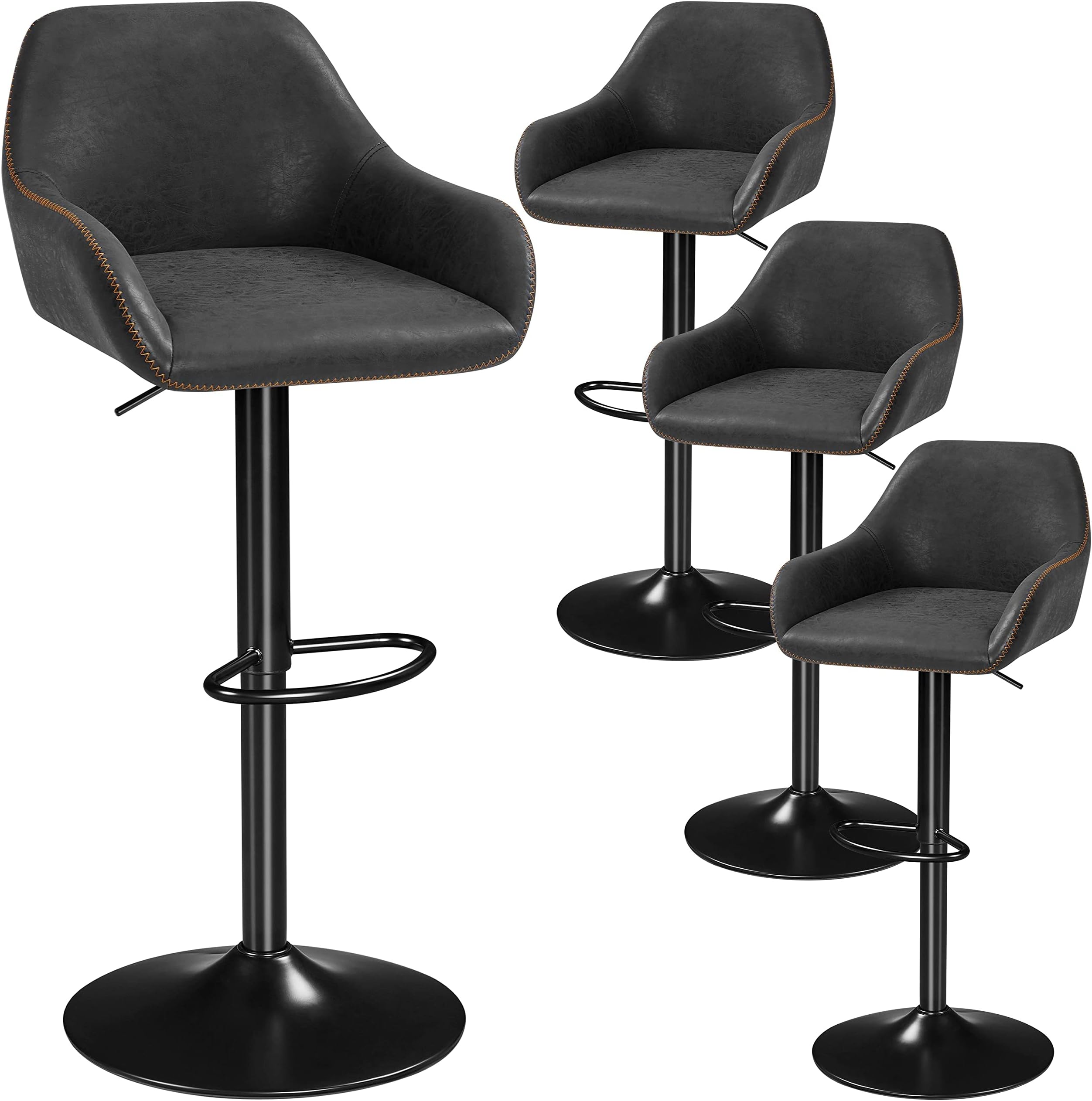 Amazon.com: HeuGah Swivel Bar Stools Set of 4, Counter Height Bar ...