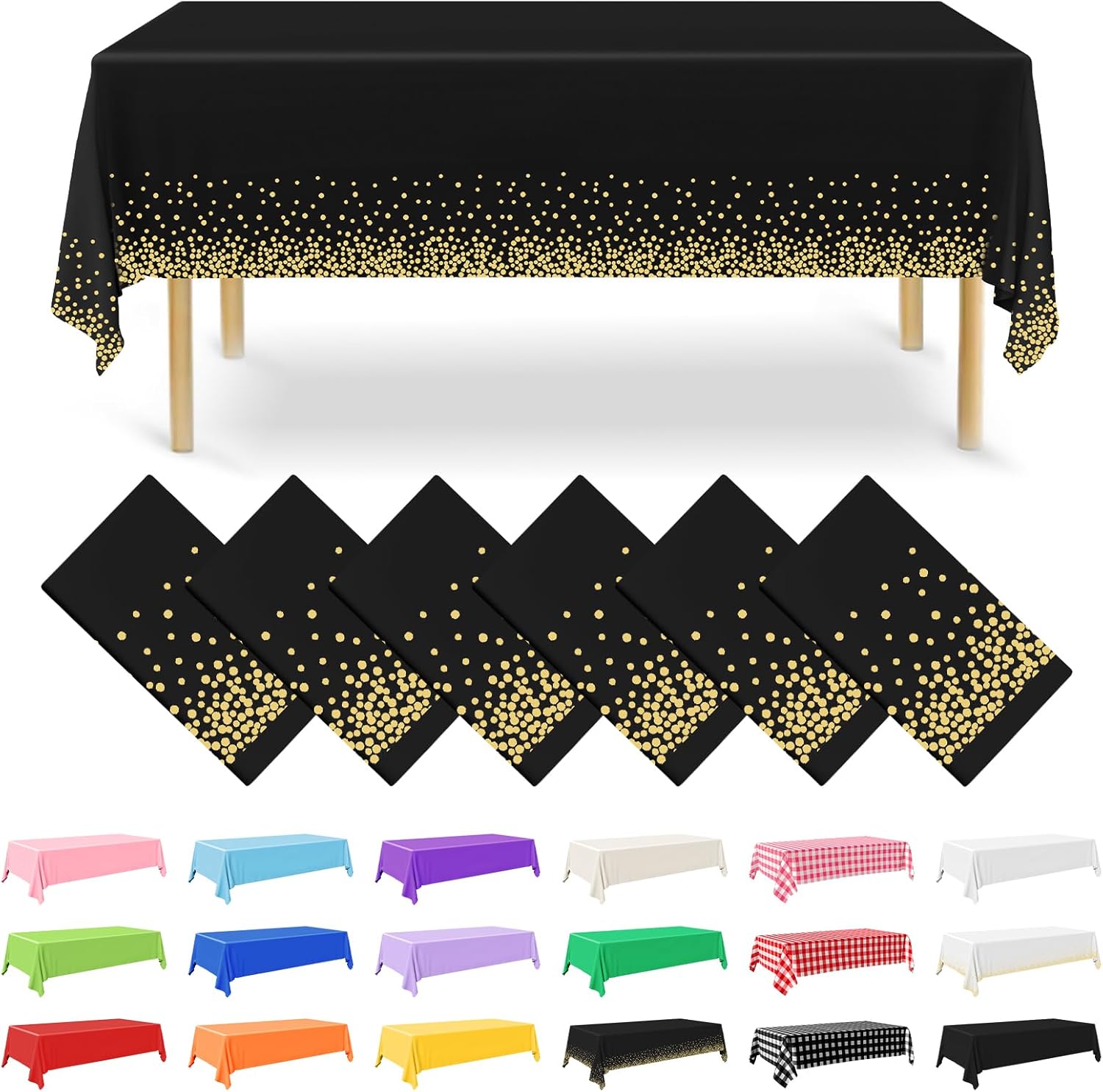 Amazon.com: NACHLYNN 6 Pack Disposable Plastic Tablecloths 54 x 108 ...
